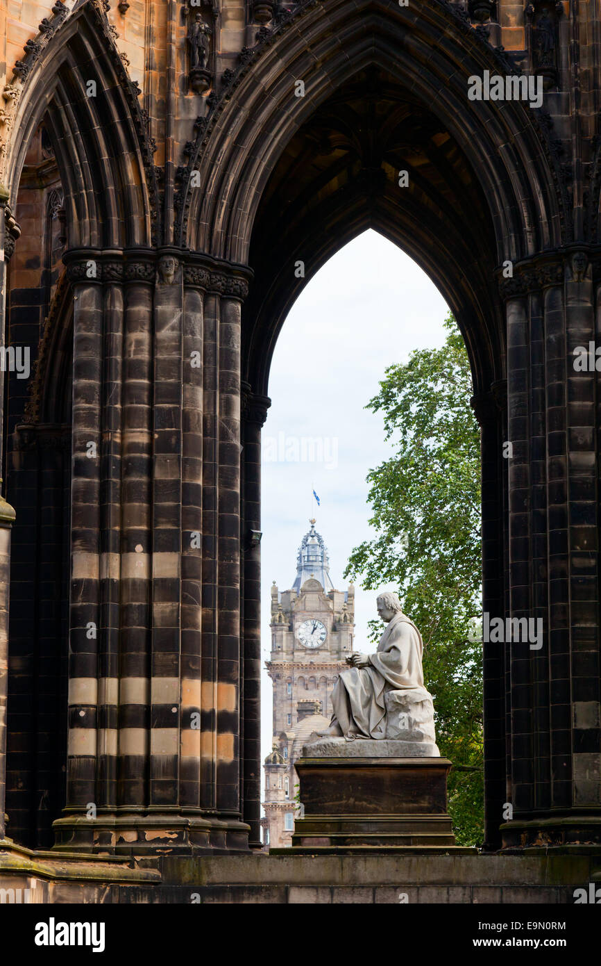 Victorian gothic monument to Scottish author Sir Walter Scott in ...