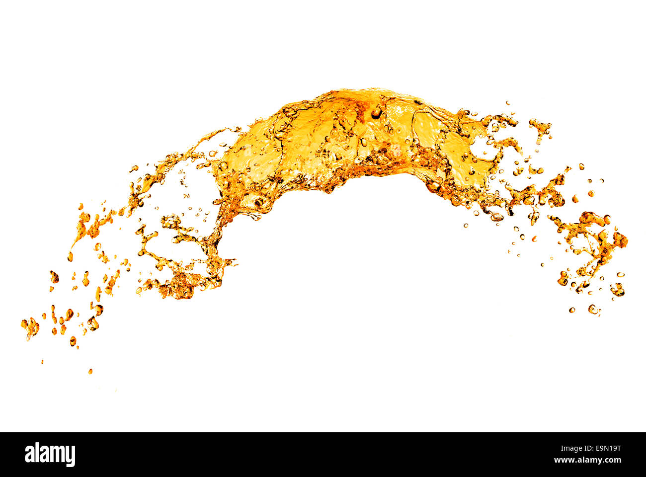 orange water splash isolated on white Stock Photo - Alamy