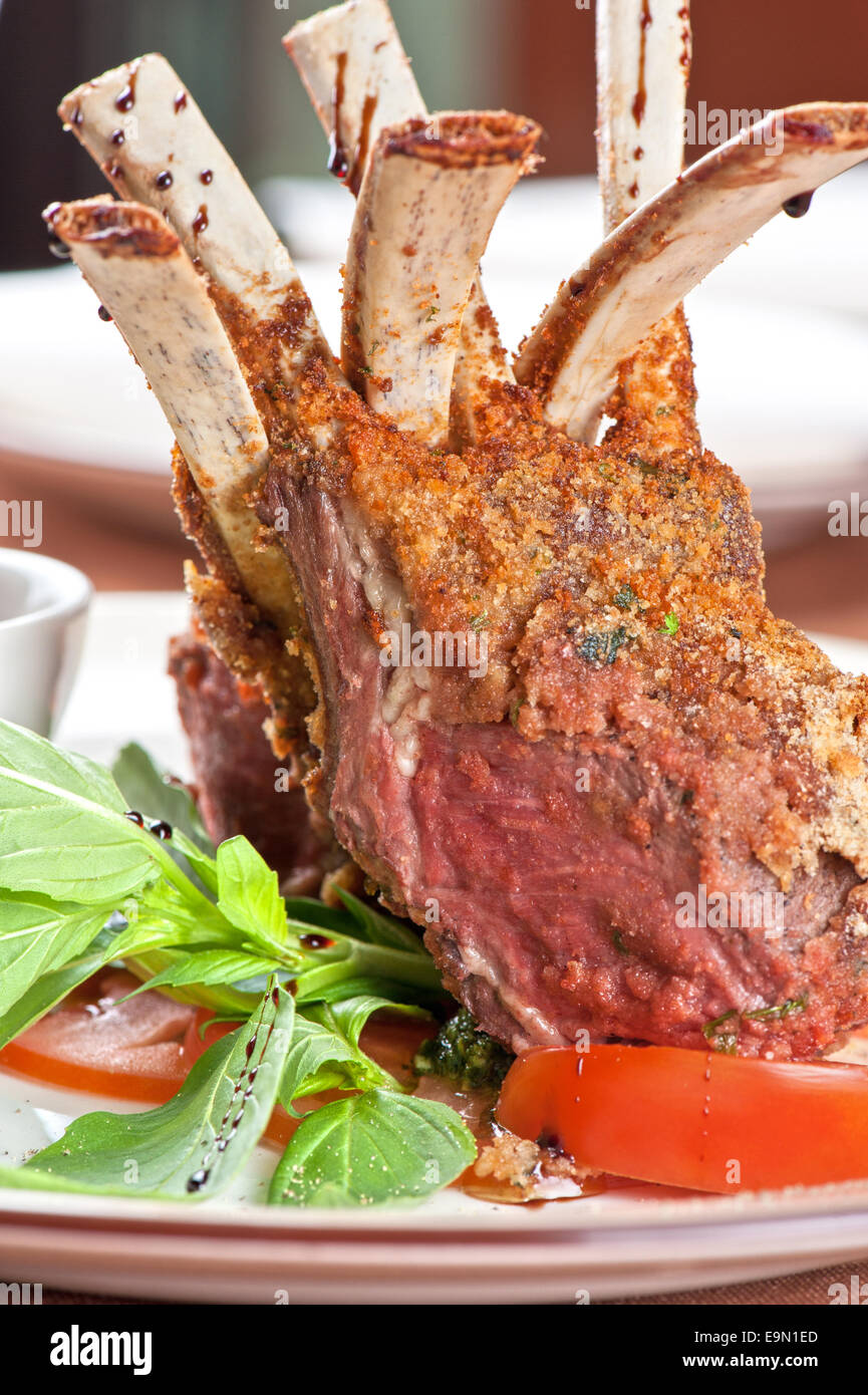 roasted lamb rib Stock Photo - Alamy