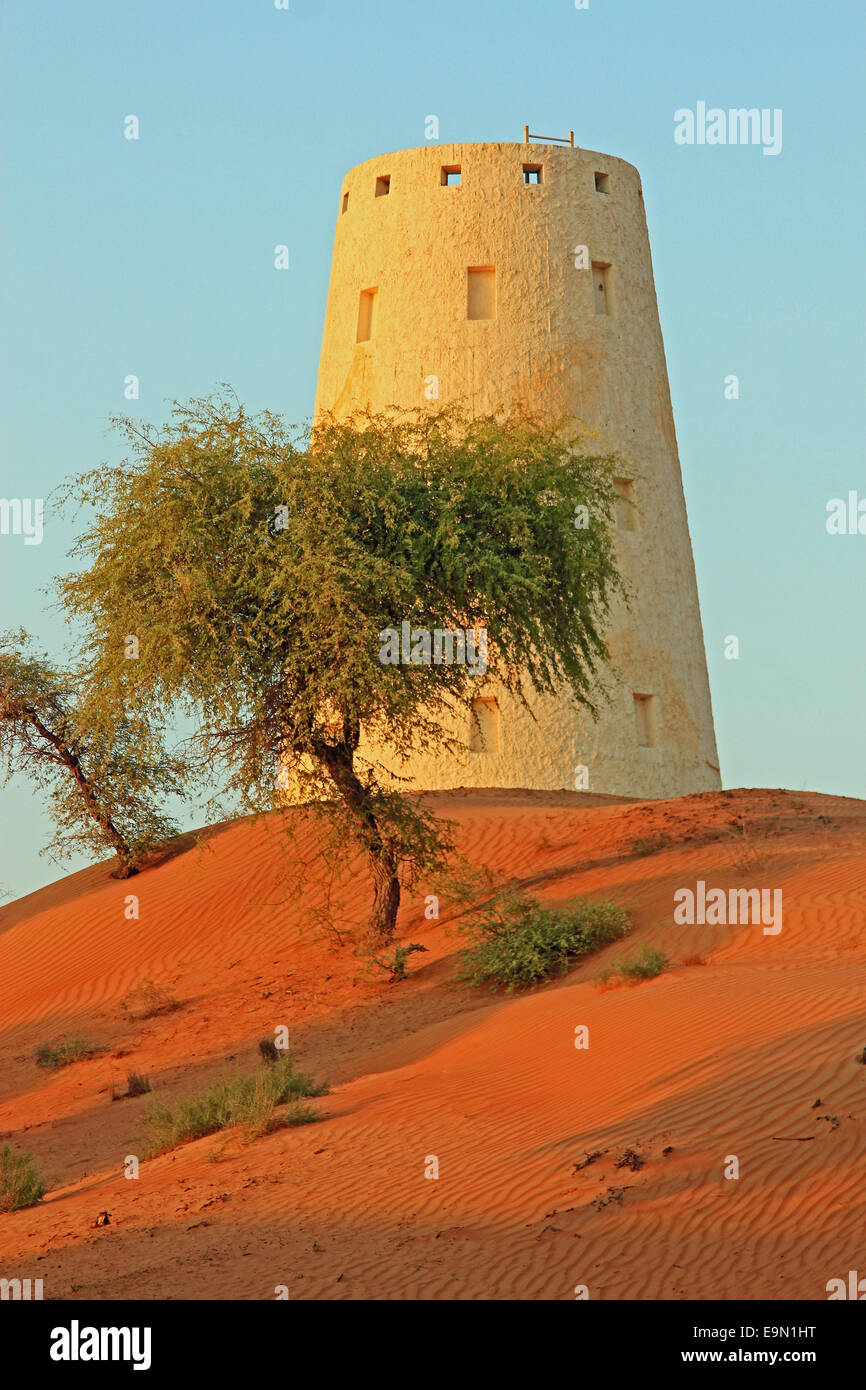 Lone fort in the red sand desert Stock Photo - Alamy