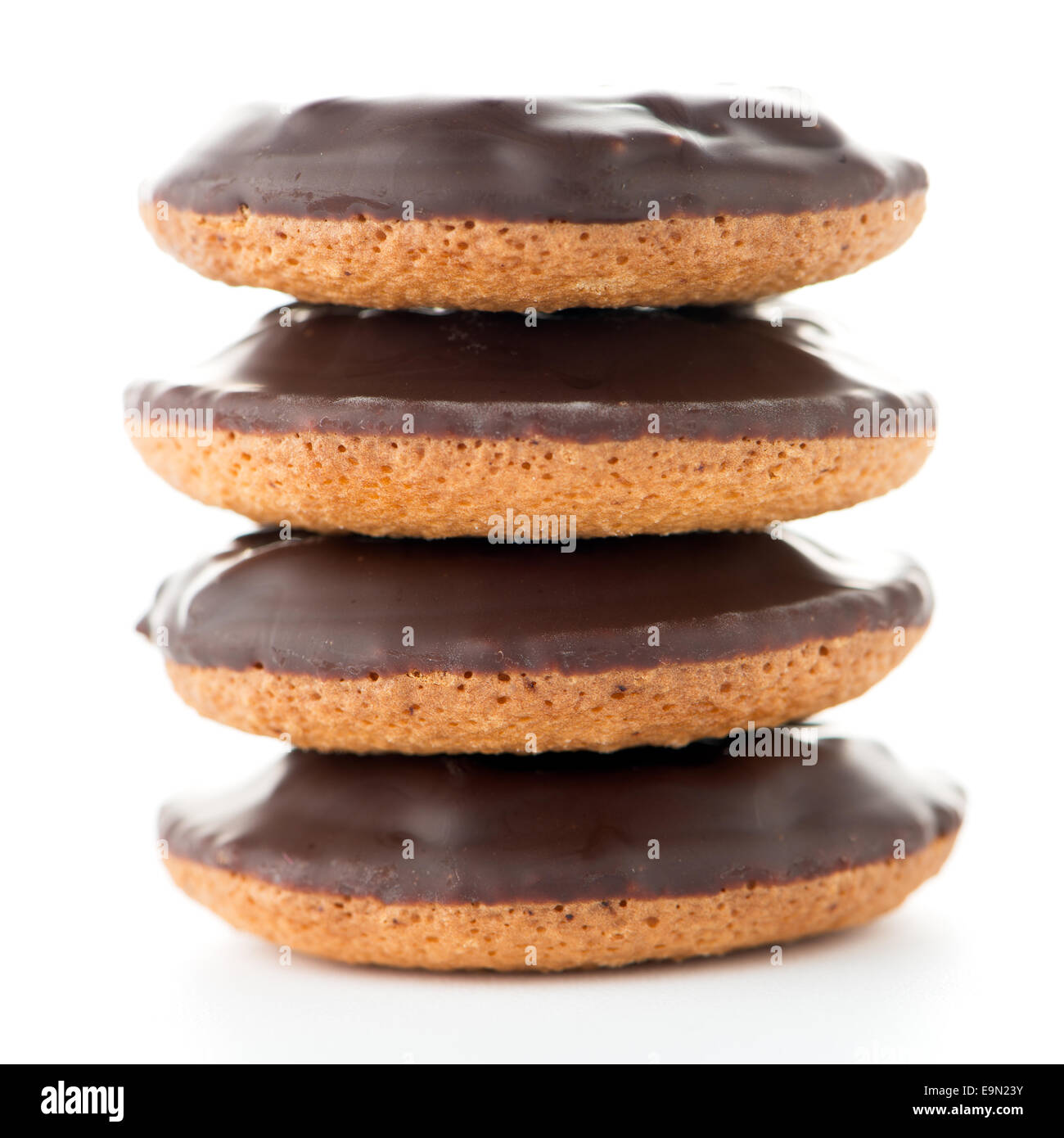 Chocolate cookies white filling Cut Out Stock Images & Pictures - Alamy