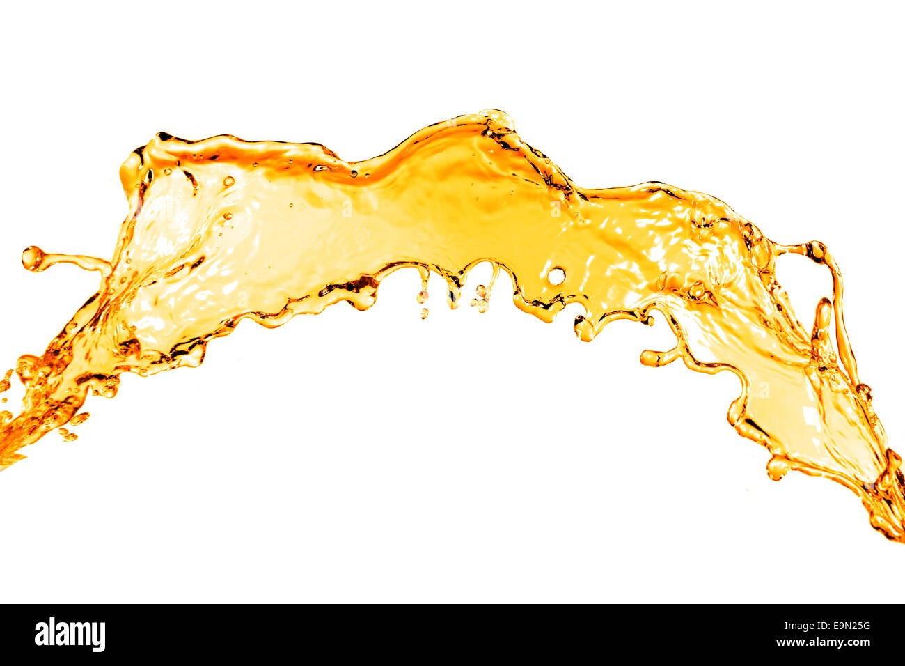 orange water splash isolated on white Stock Photo - Alamy