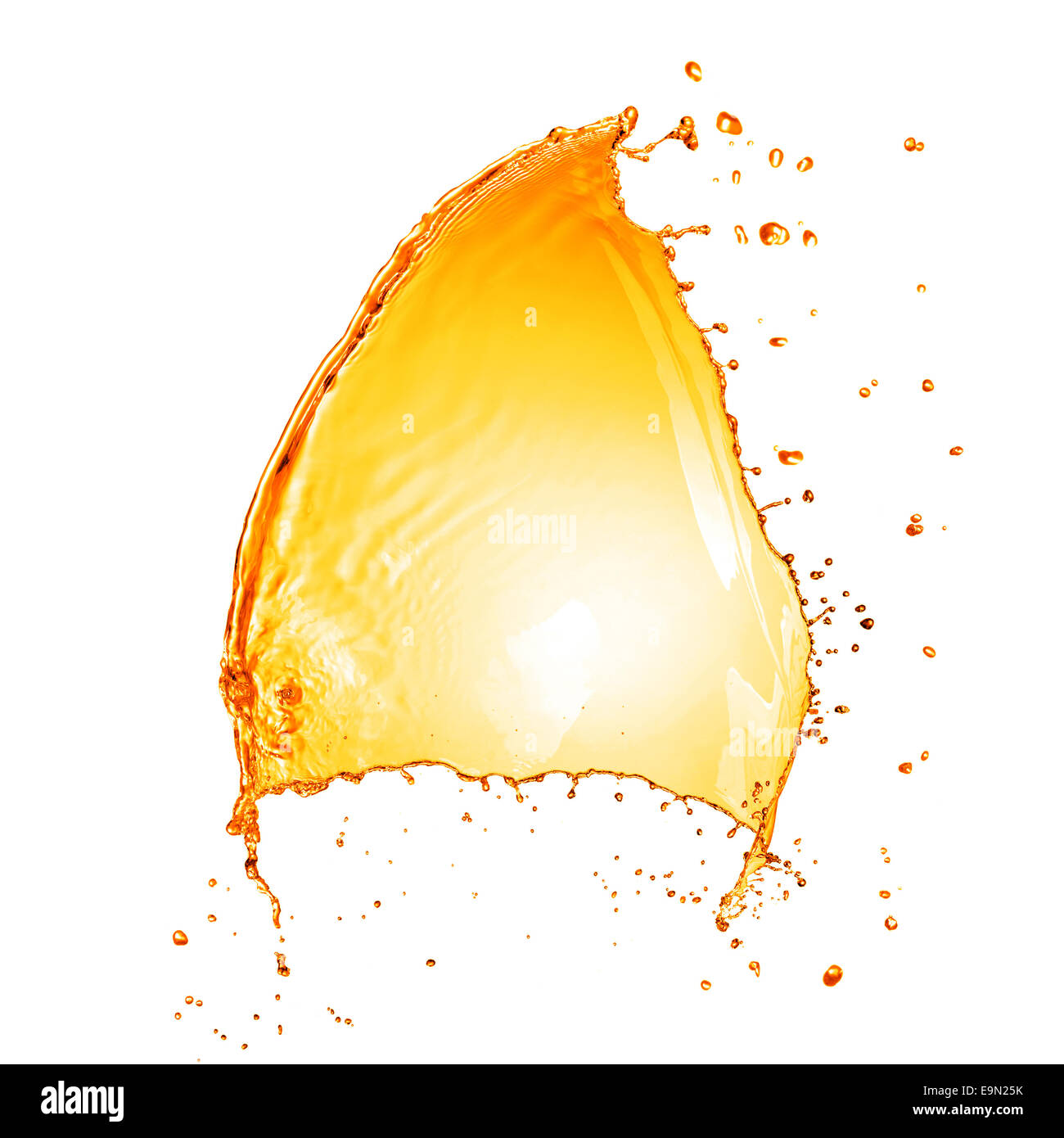 orange water splash isolated on white Stock Photo - Alamy