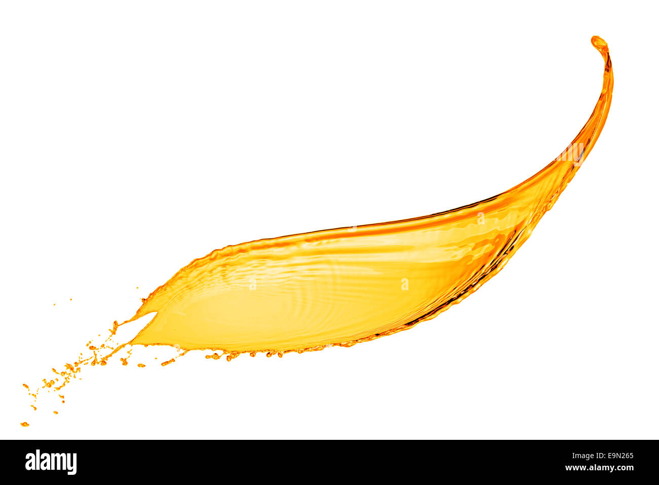 orange water splash isolated on white Stock Photo - Alamy