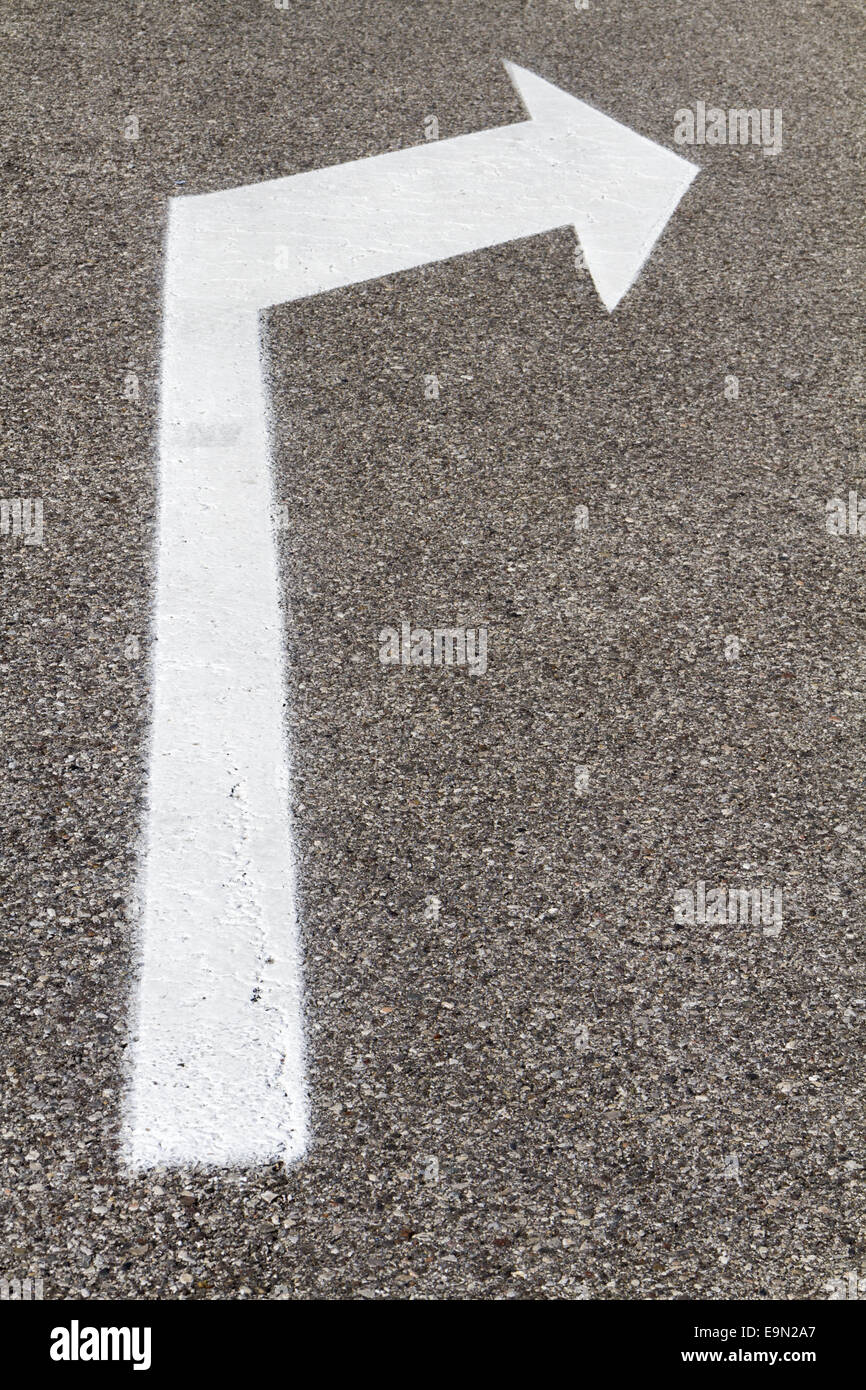 Arrow road turn markings hi-res stock photography and images - Alamy
