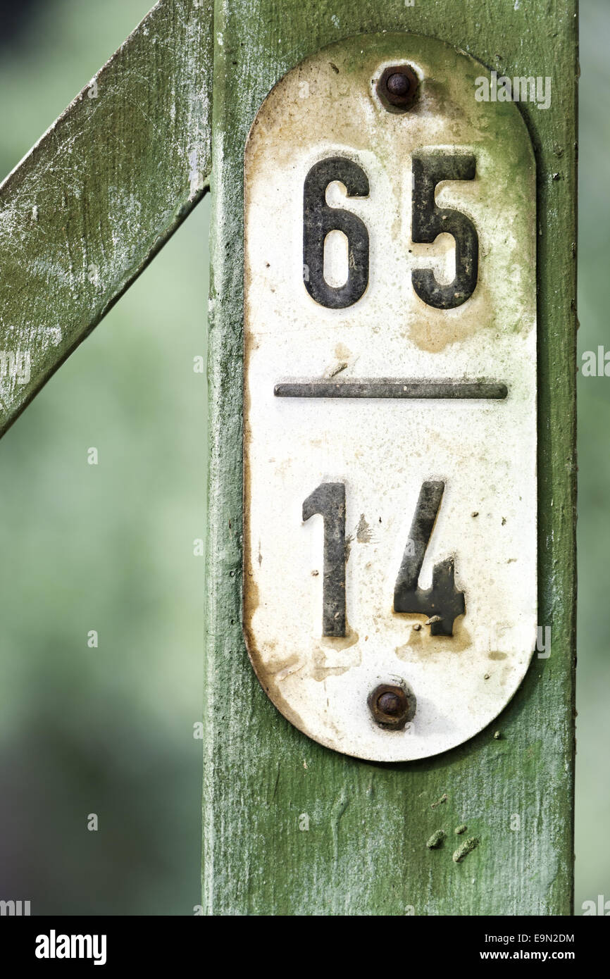 Sign With Numbers Stock Photo - Alamy