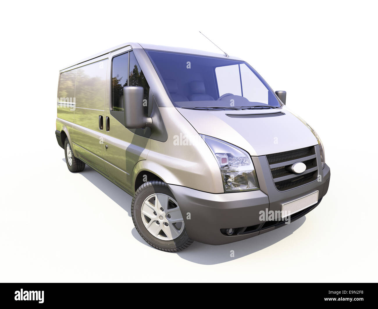 Gray commercial delivery van Stock Photo - Alamy