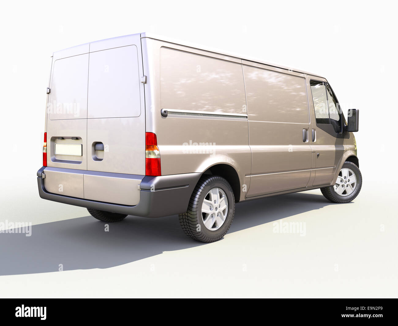 Gray commercial delivery van Stock Photo - Alamy