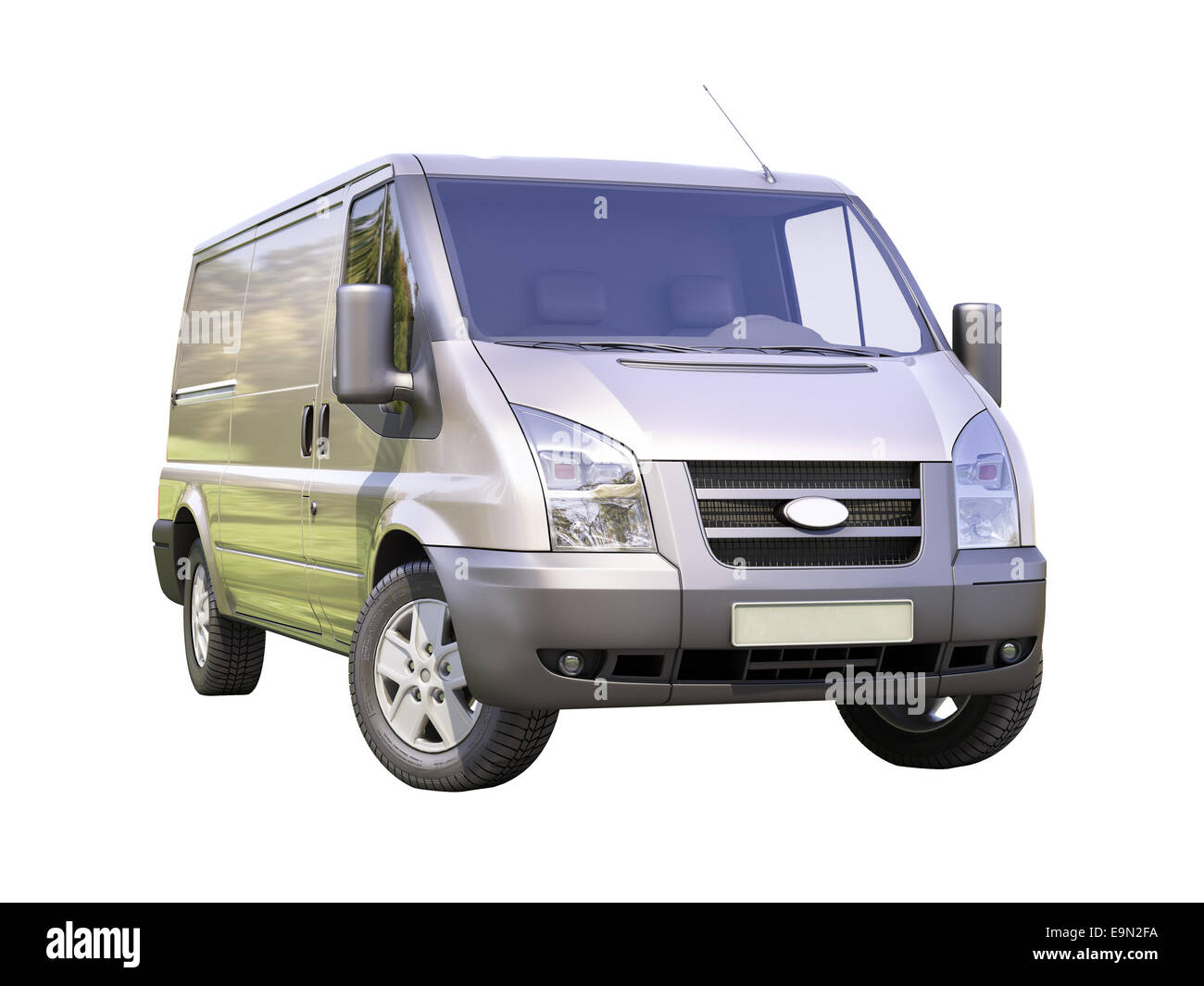 Gray commercial delivery van Stock Photo - Alamy