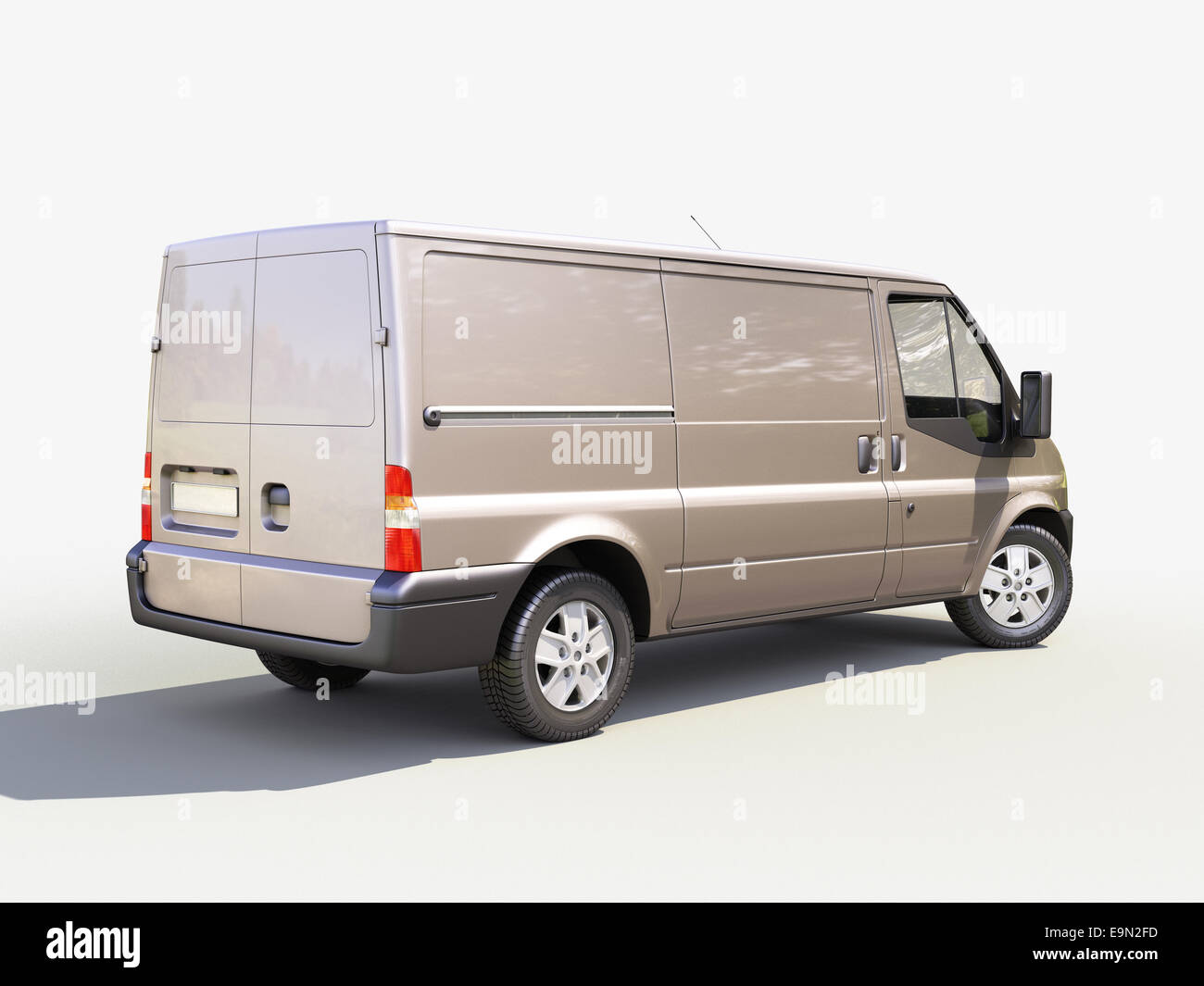 Gray commercial delivery van Stock Photo - Alamy