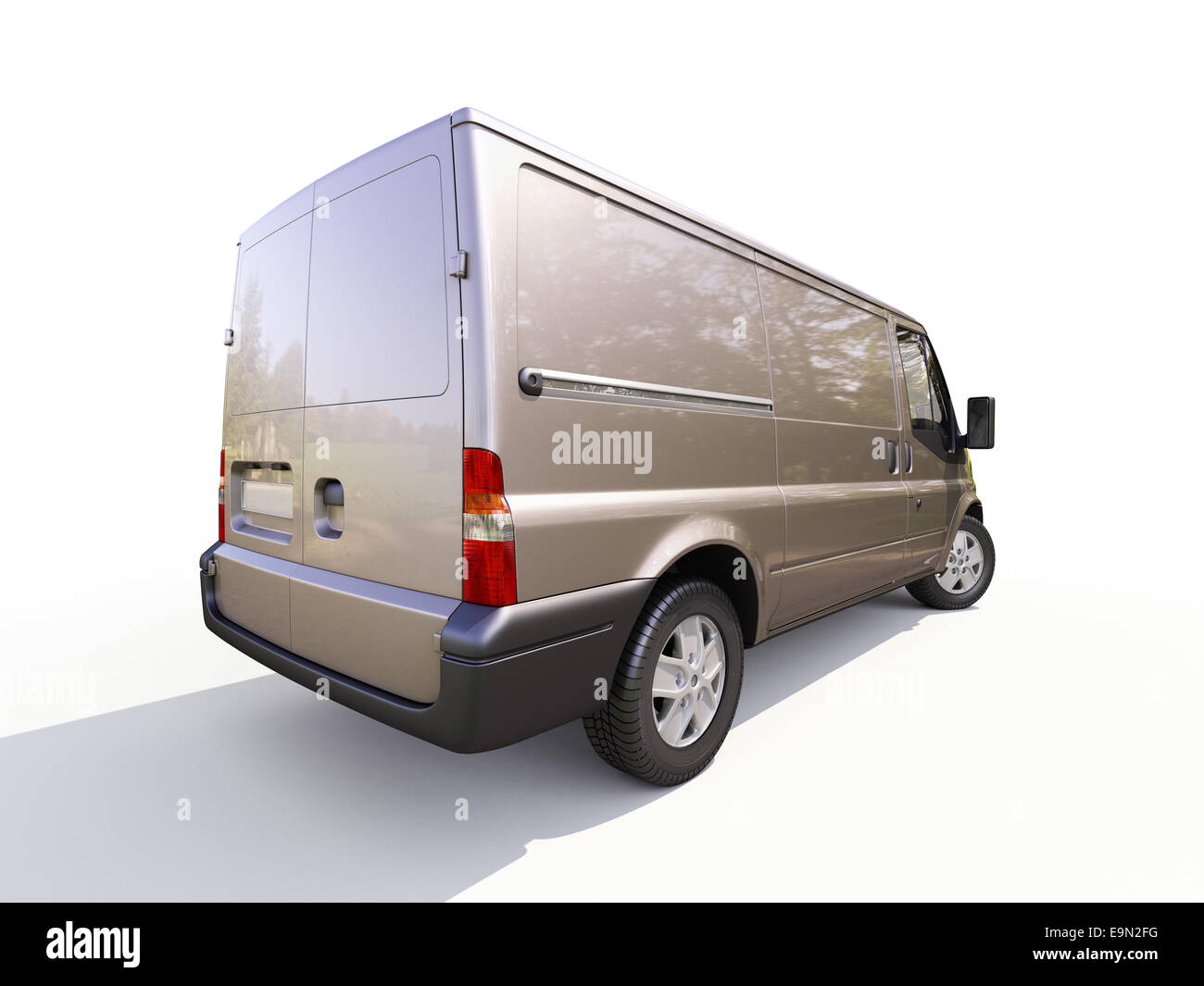 Gray commercial delivery van Stock Photo - Alamy