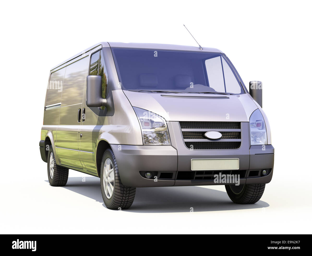 Gray commercial delivery van Stock Photo - Alamy
