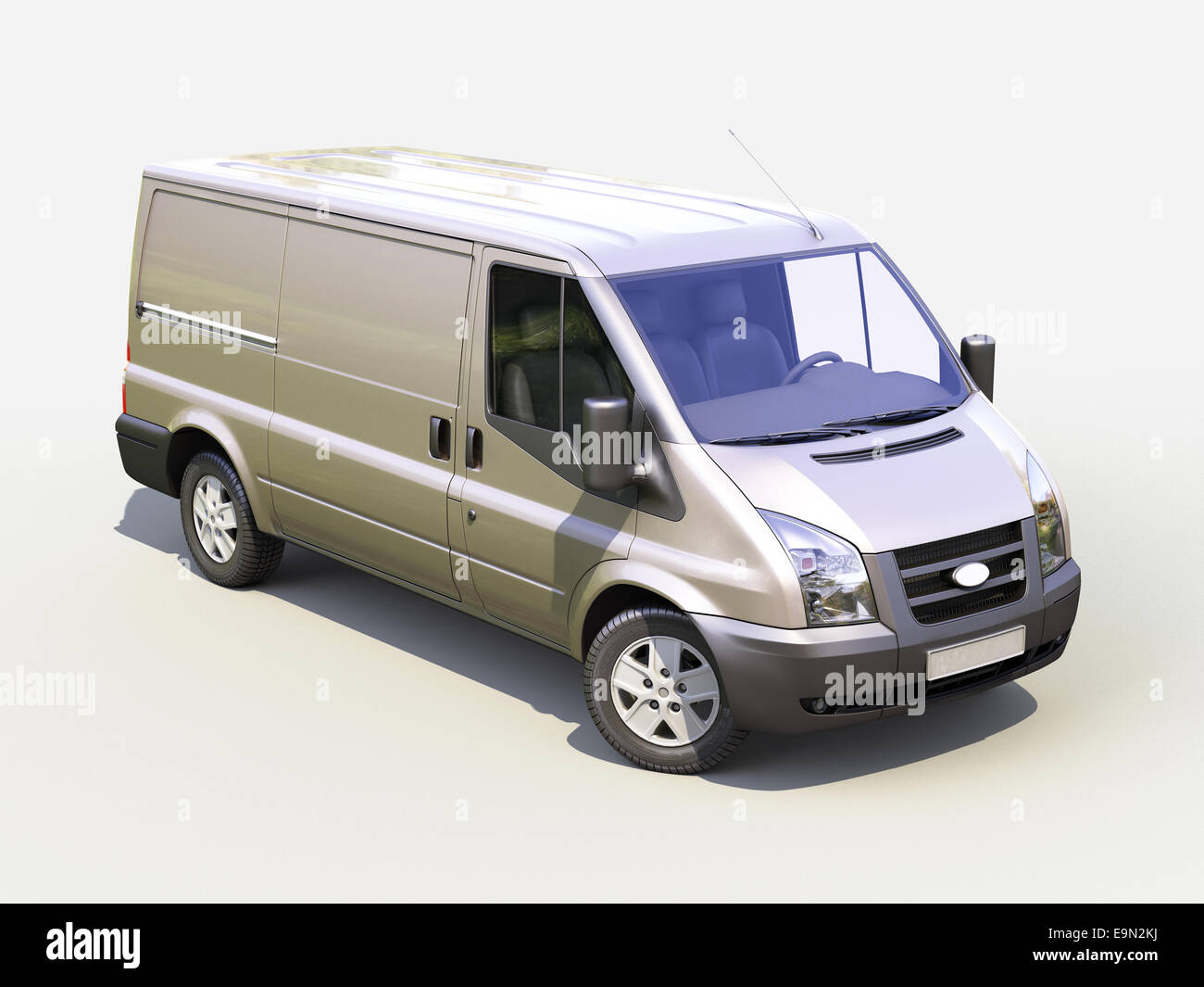 Gray commercial delivery van Stock Photo - Alamy