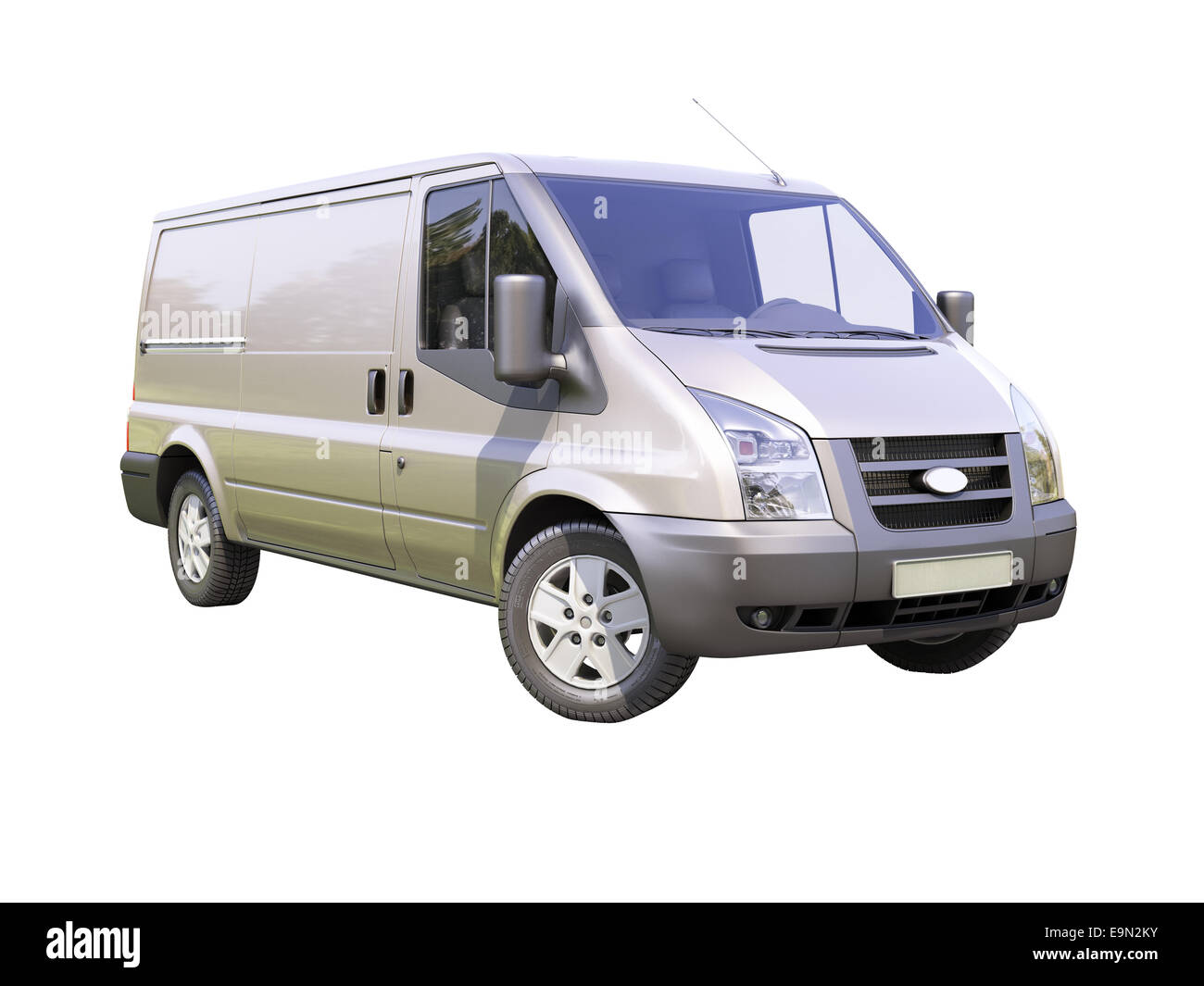 Gray commercial delivery van Stock Photo - Alamy