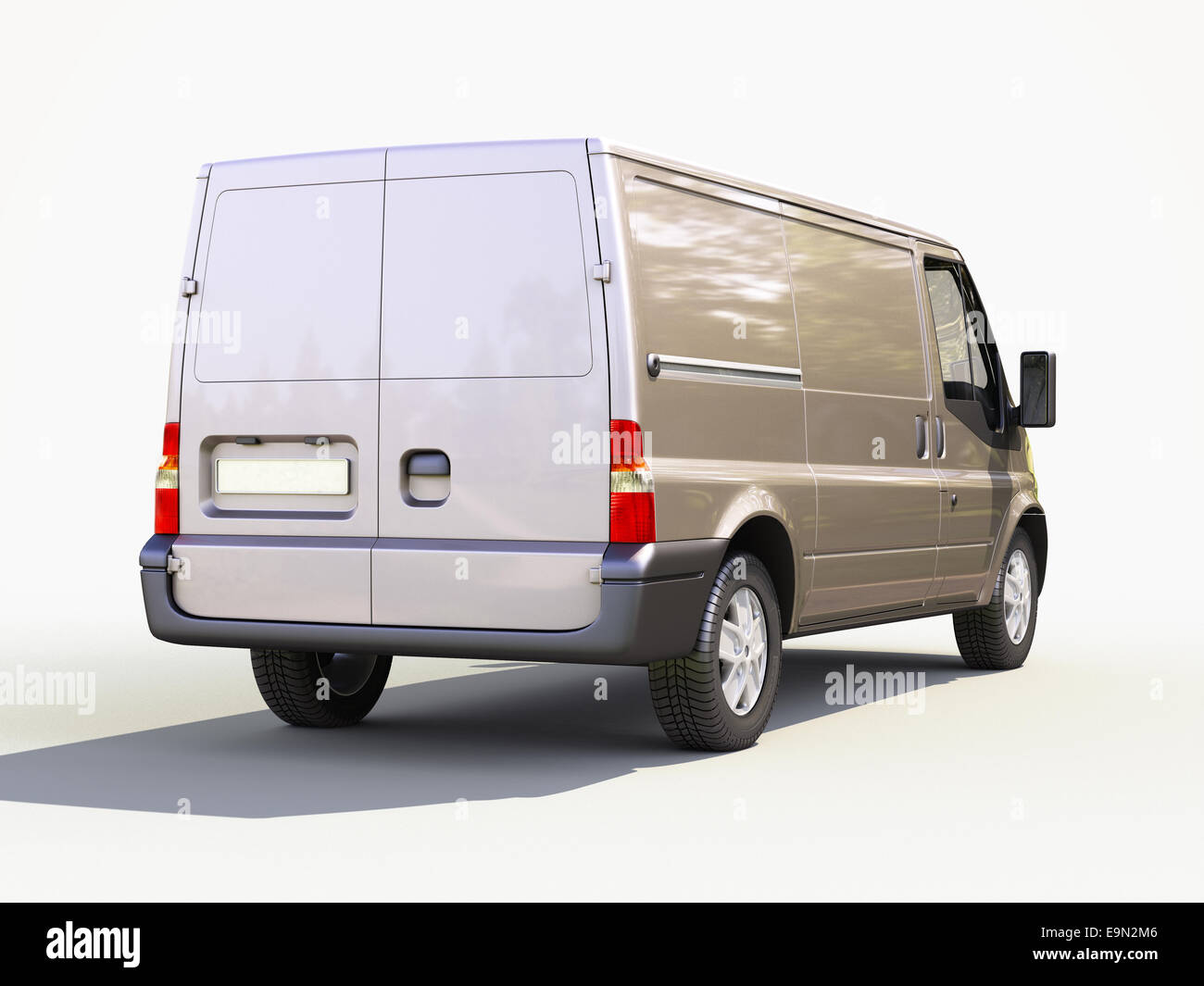 Gray commercial delivery van Stock Photo - Alamy