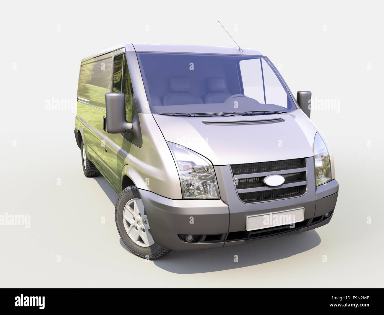 Gray commercial delivery van Stock Photo - Alamy