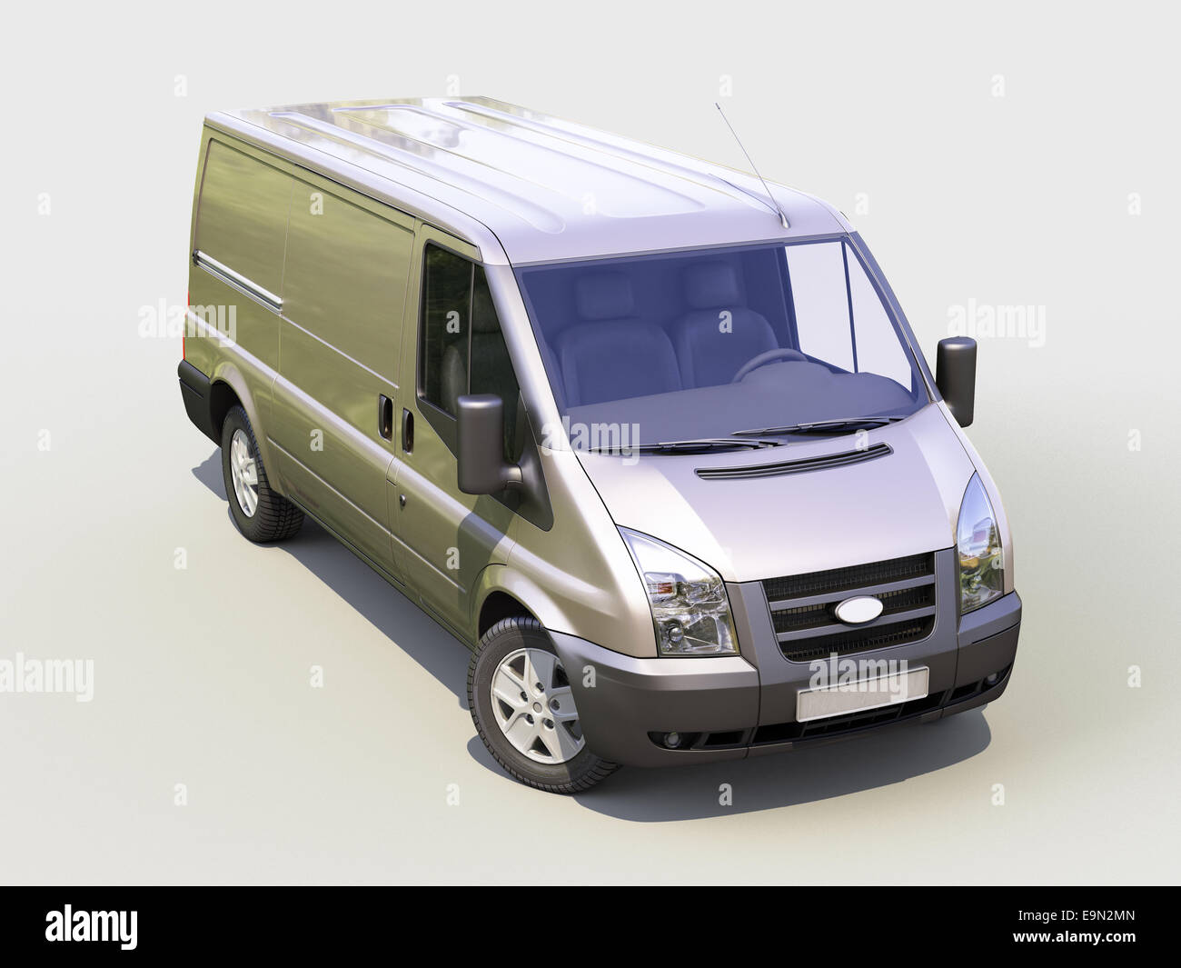 Gray commercial delivery van Stock Photo - Alamy