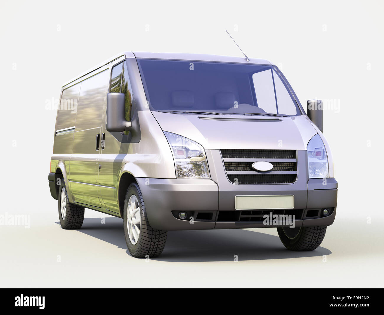 Gray commercial delivery van Stock Photo - Alamy