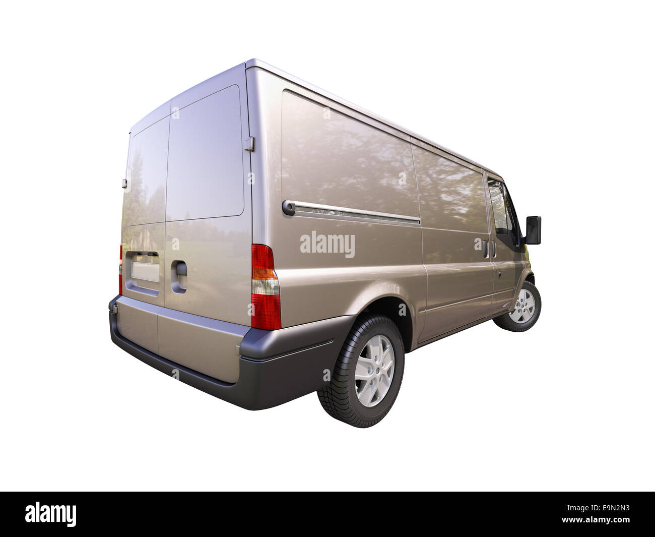 Gray commercial delivery van Stock Photo - Alamy