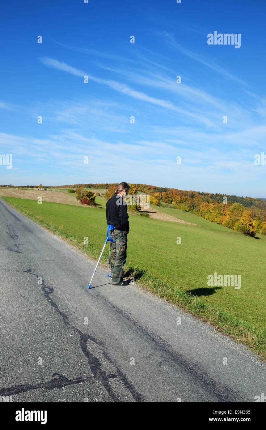men in autumn landscape Stock Photo - Alamy