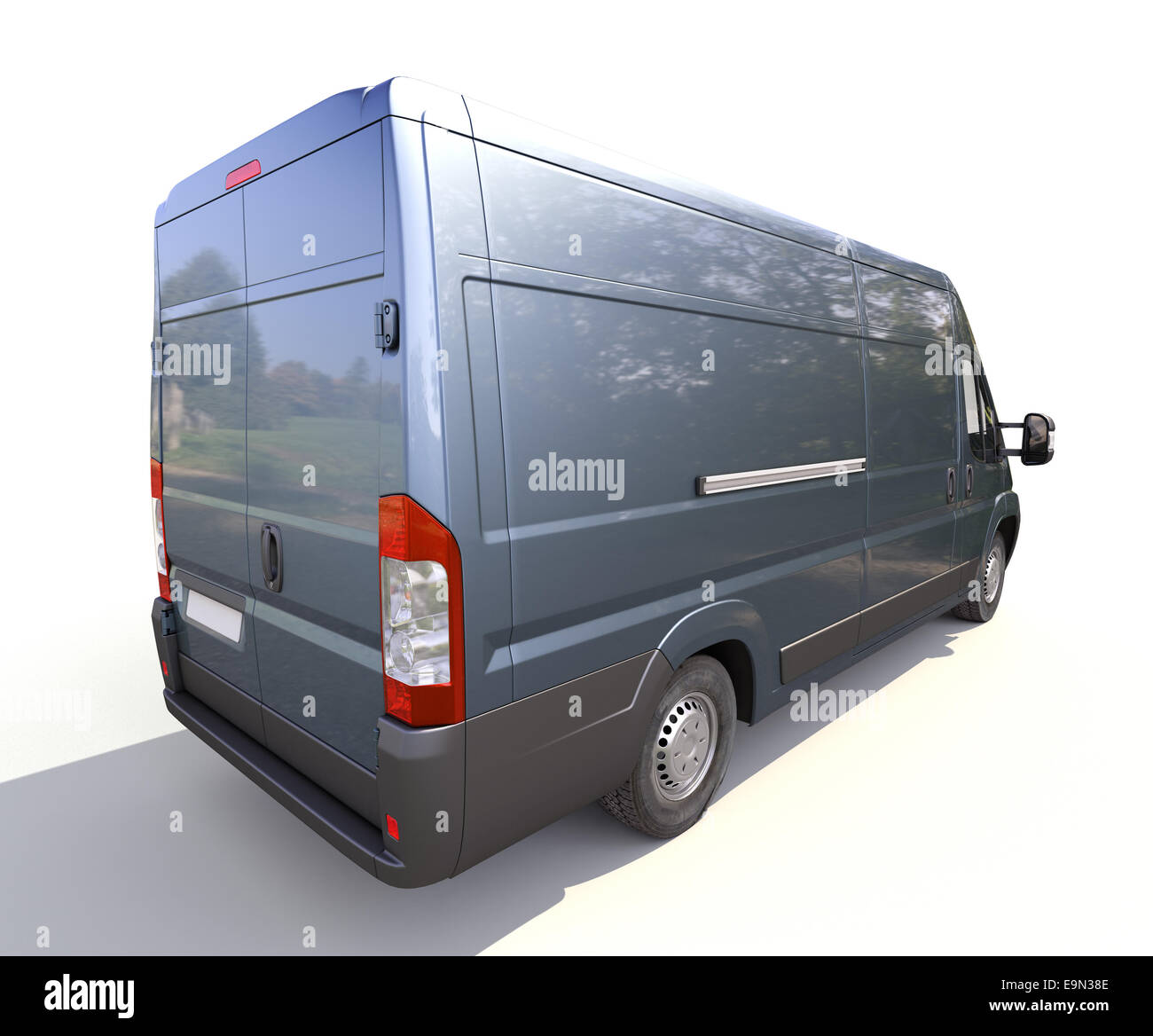 Blue commercial delivery van Stock Photo - Alamy