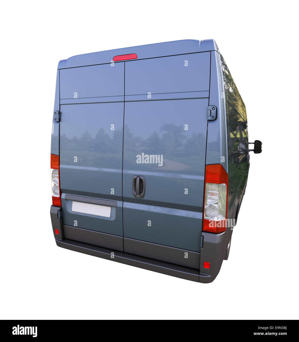 Blue commercial delivery van isolated Stock Photo - Alamy