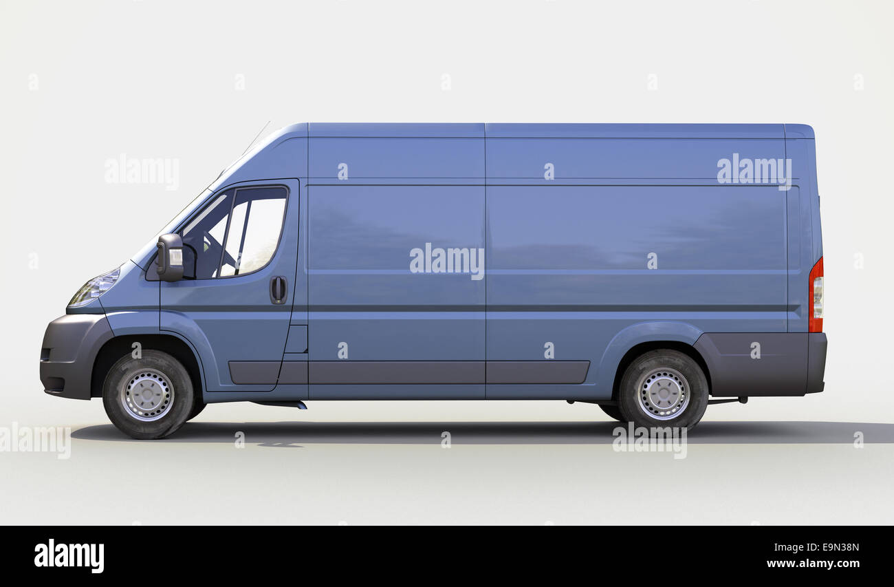Blue commercial delivery van Stock Photo - Alamy