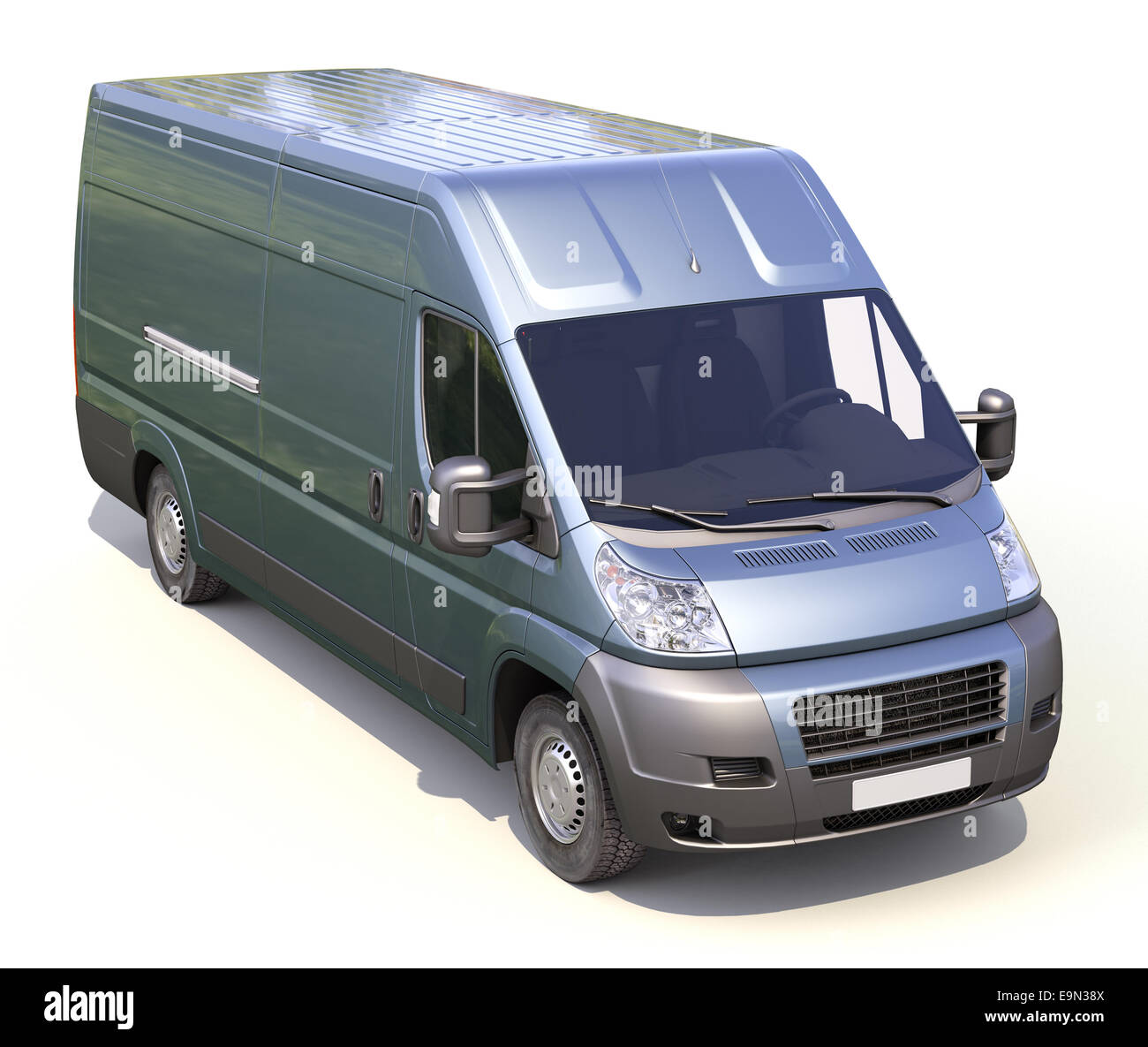 Blue commercial delivery van Stock Photo - Alamy
