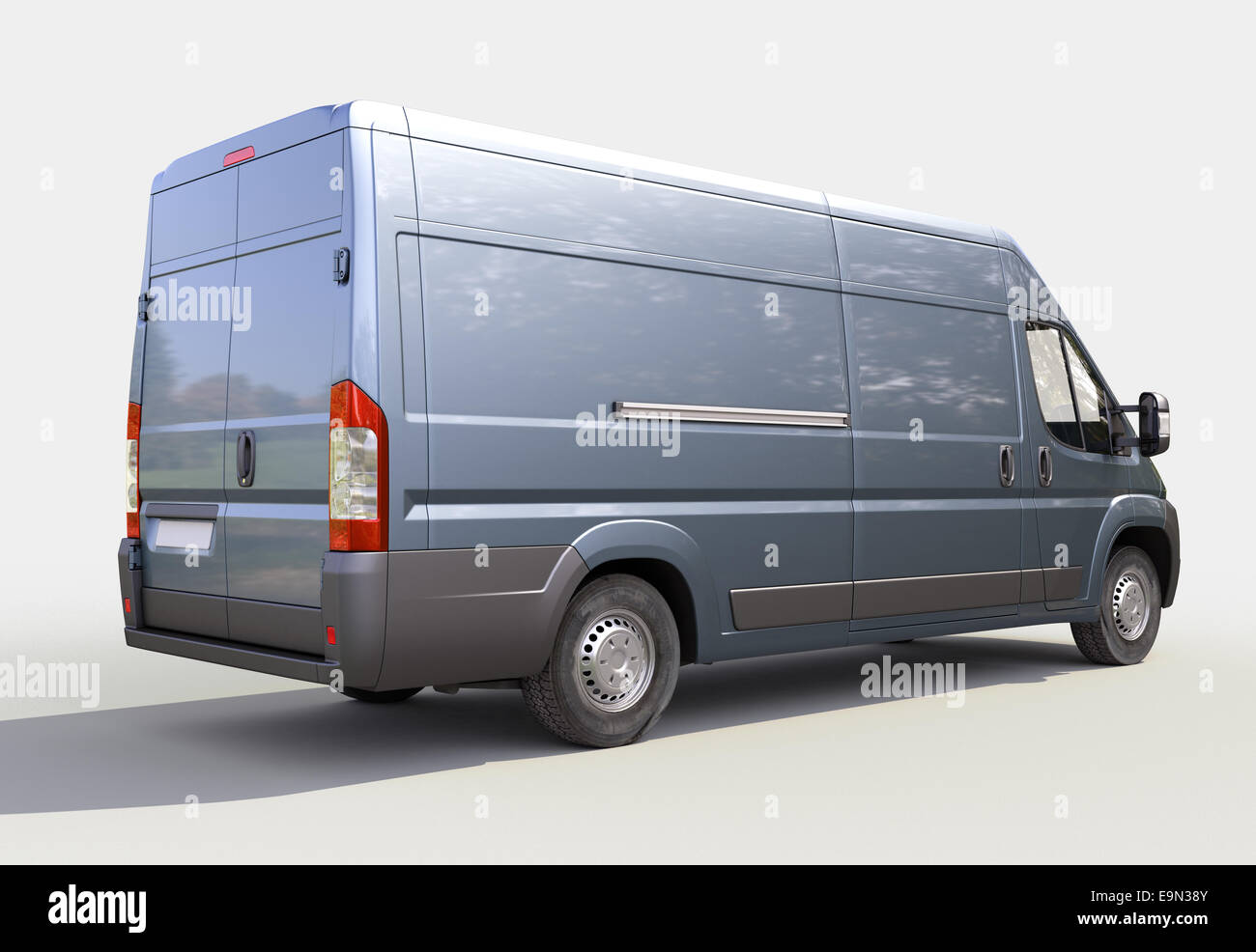 Blue commercial delivery van Stock Photo - Alamy