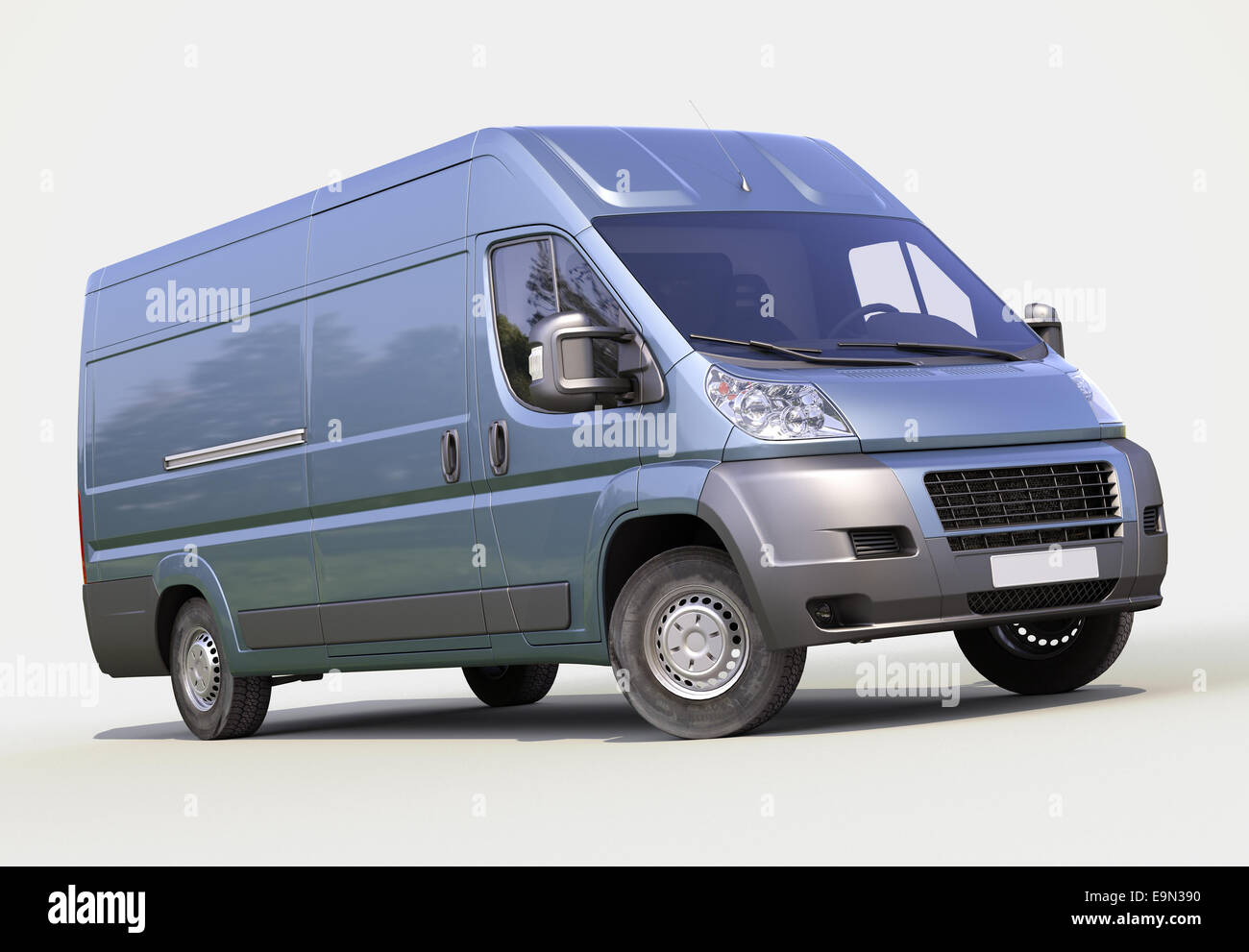 Blue commercial delivery van Stock Photo - Alamy