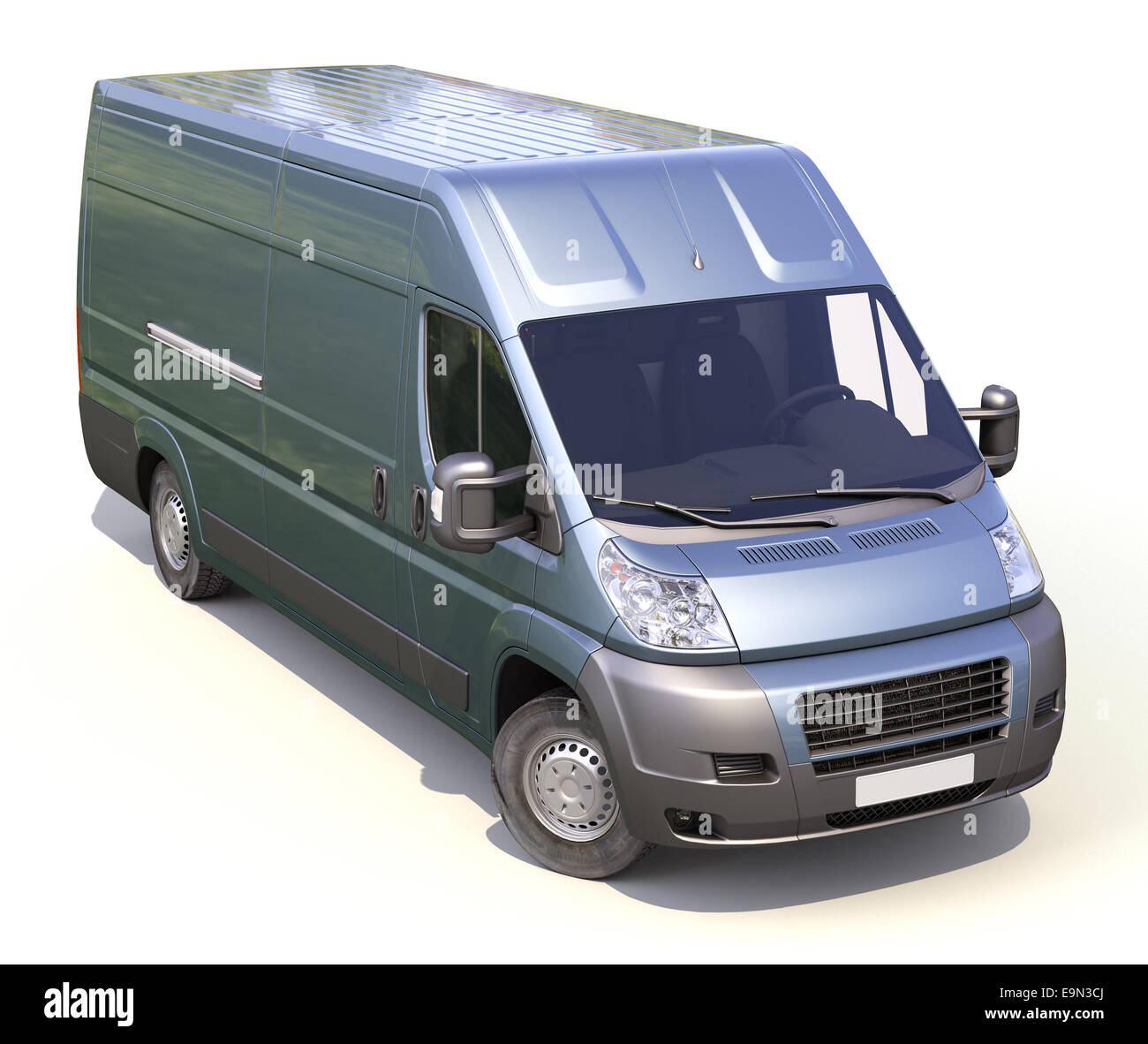 Blue commercial delivery van Stock Photo - Alamy
