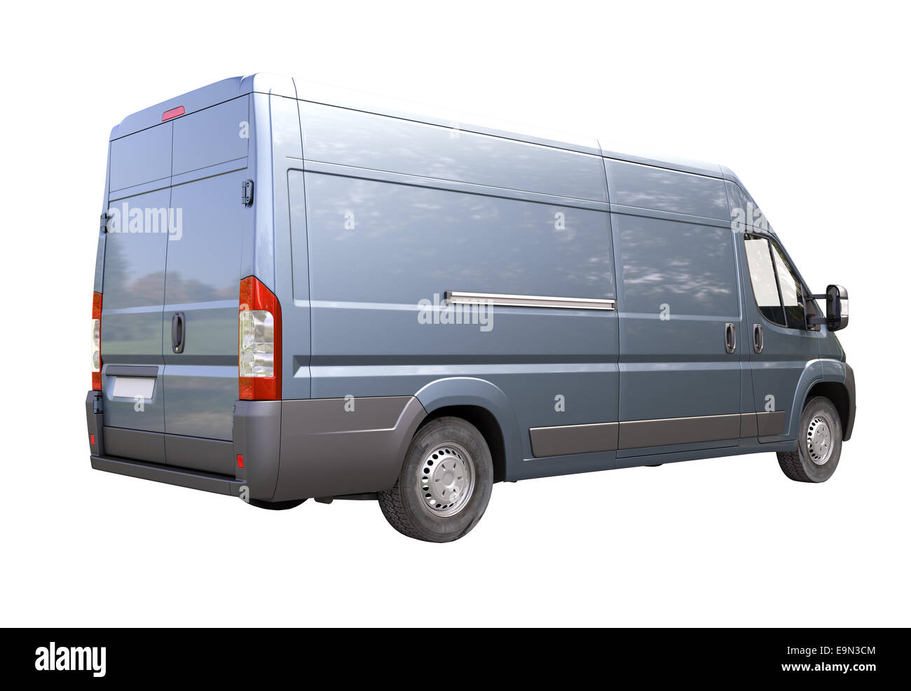 Blue commercial delivery van isolated Stock Photo - Alamy