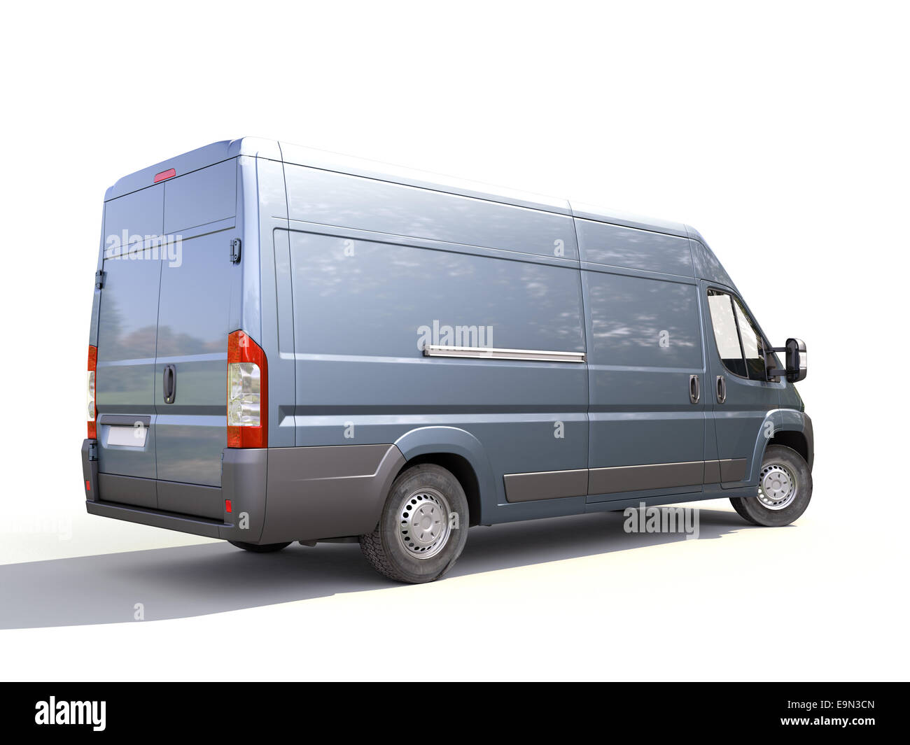 Blue commercial delivery van Stock Photo - Alamy