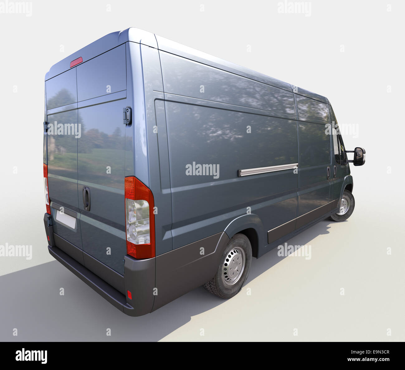 Blue commercial delivery van Stock Photo - Alamy