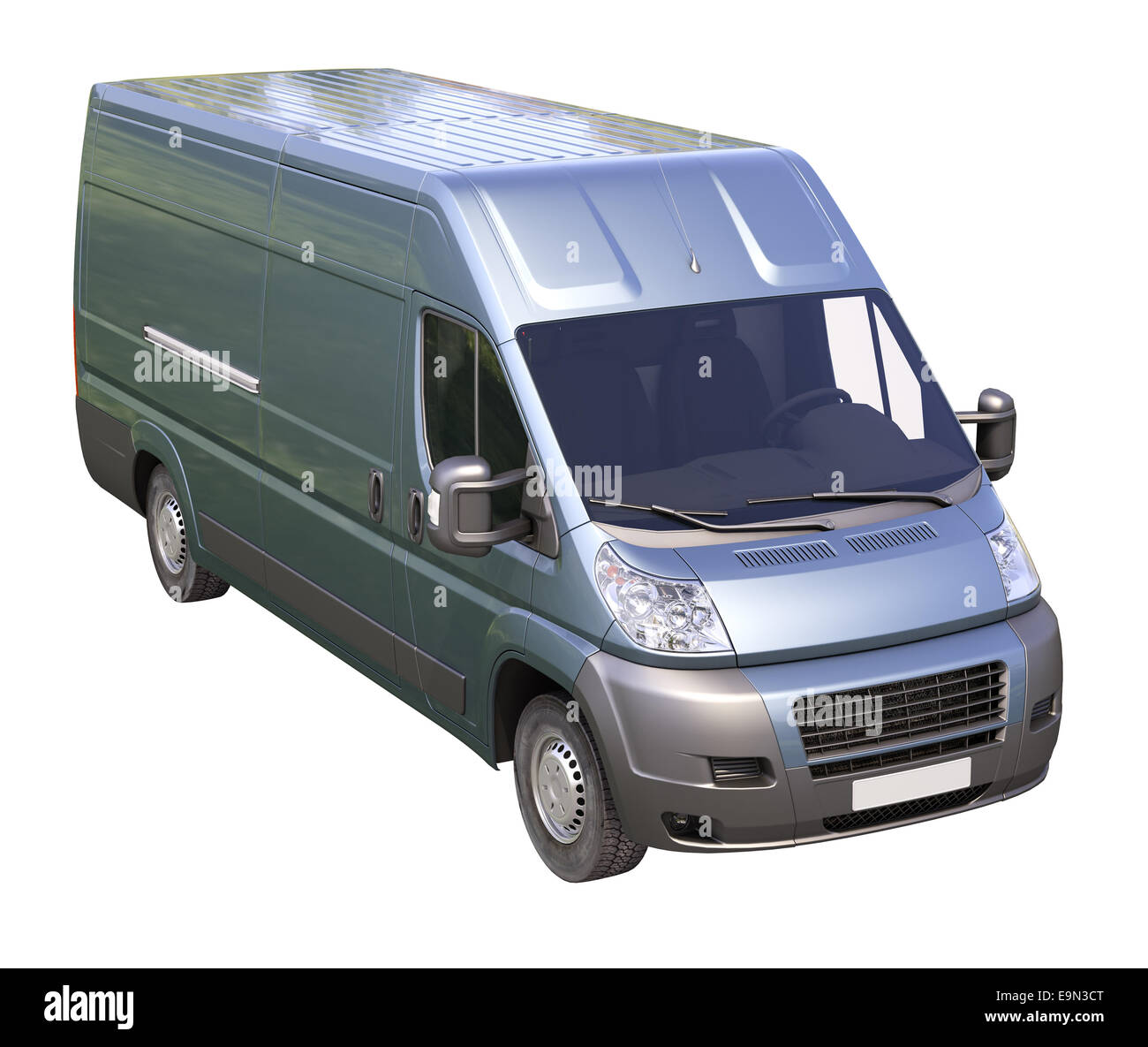 Blue commercial delivery van isolated Stock Photo - Alamy