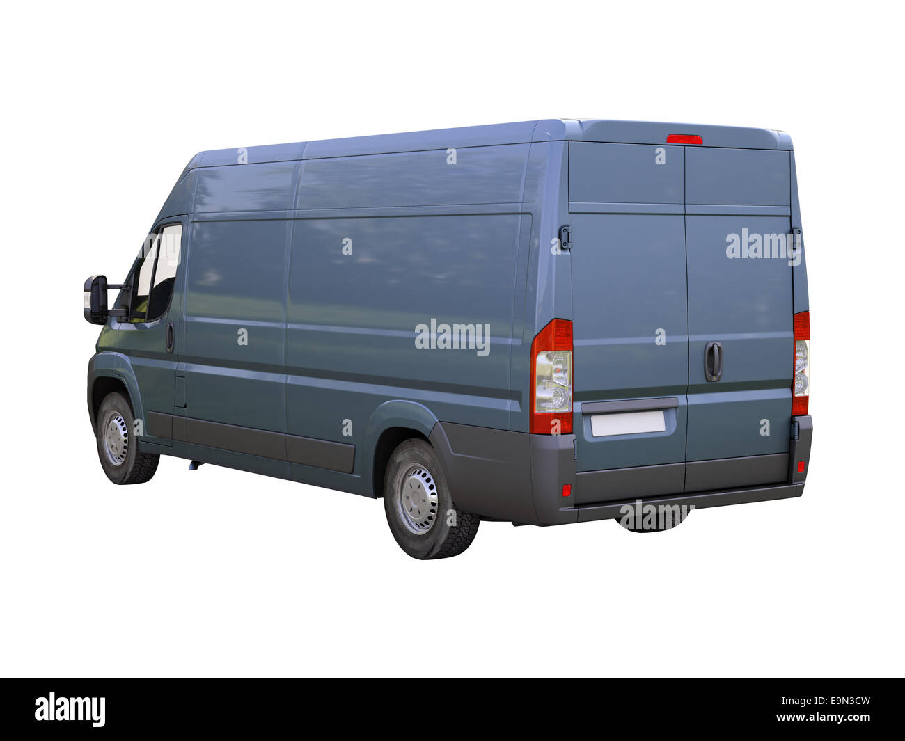 Blue commercial delivery van isolated Stock Photo - Alamy