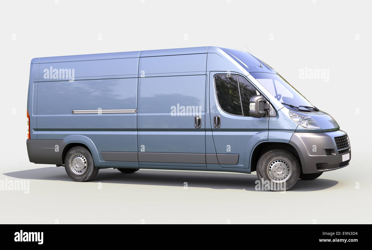 Blue commercial delivery van Stock Photo - Alamy