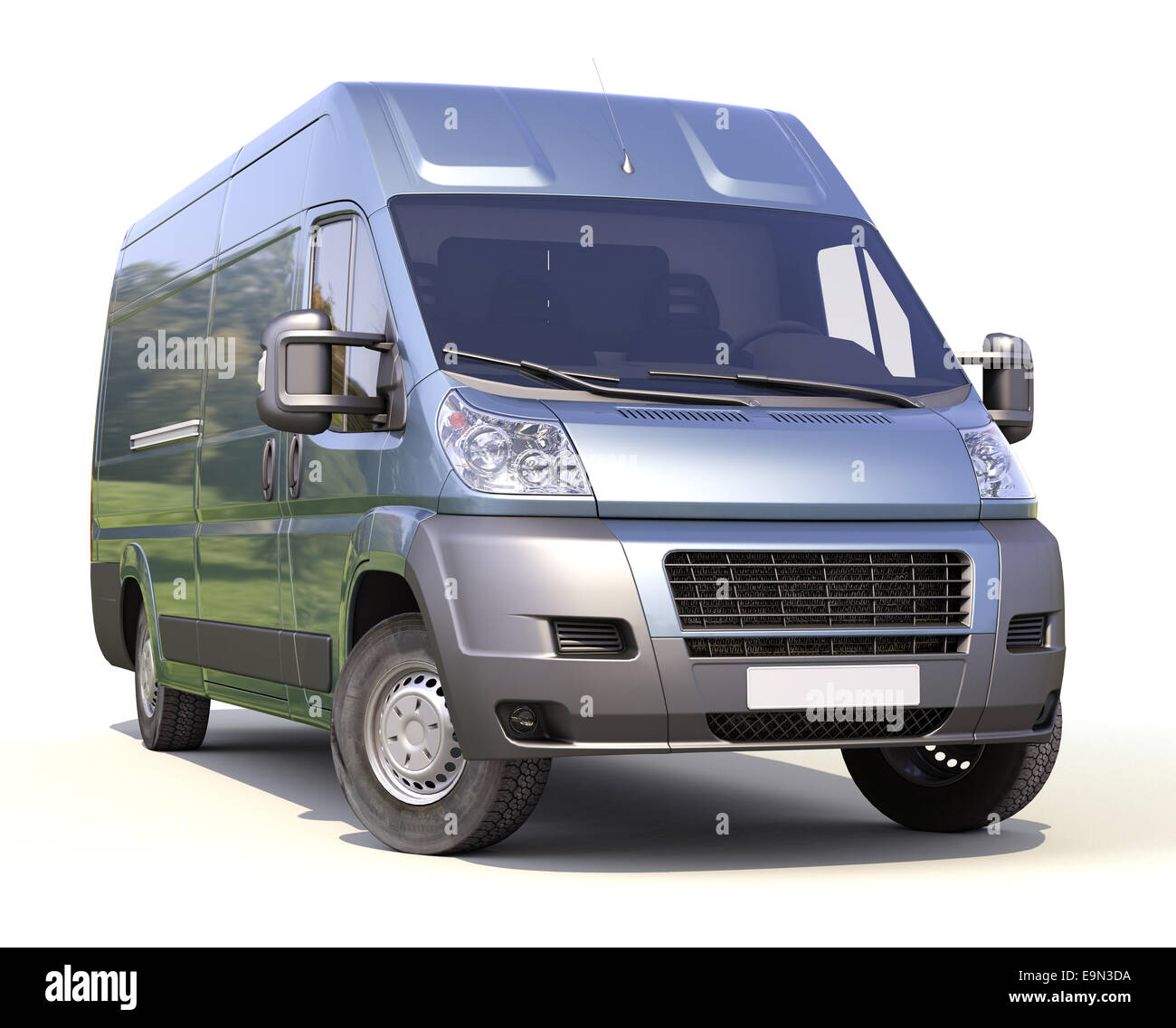 Blue commercial delivery van Stock Photo - Alamy