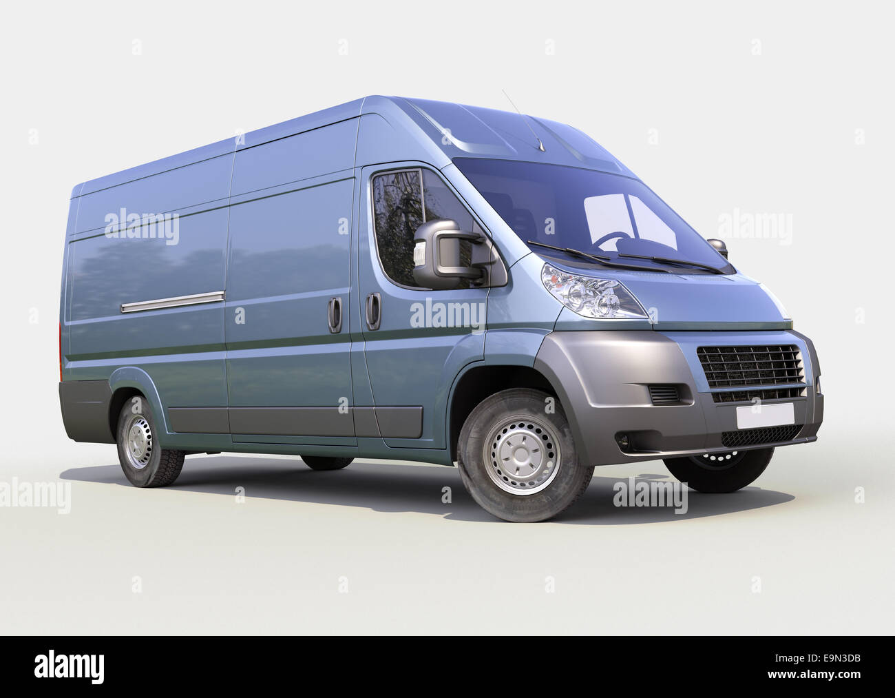 Blue commercial delivery van Stock Photo - Alamy