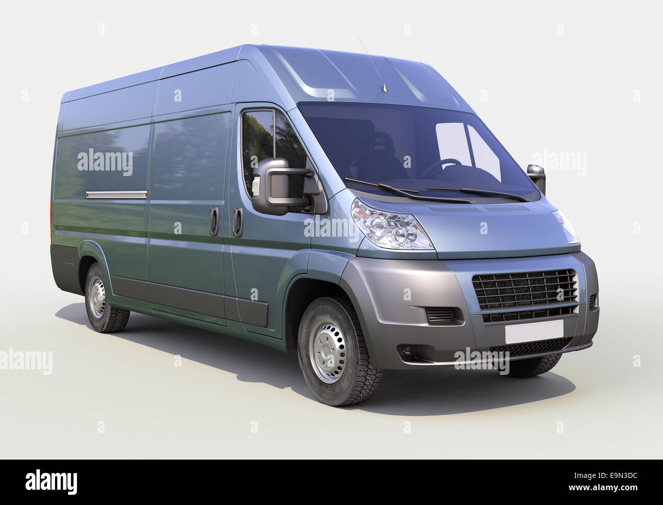 Blue commercial delivery van Stock Photo - Alamy