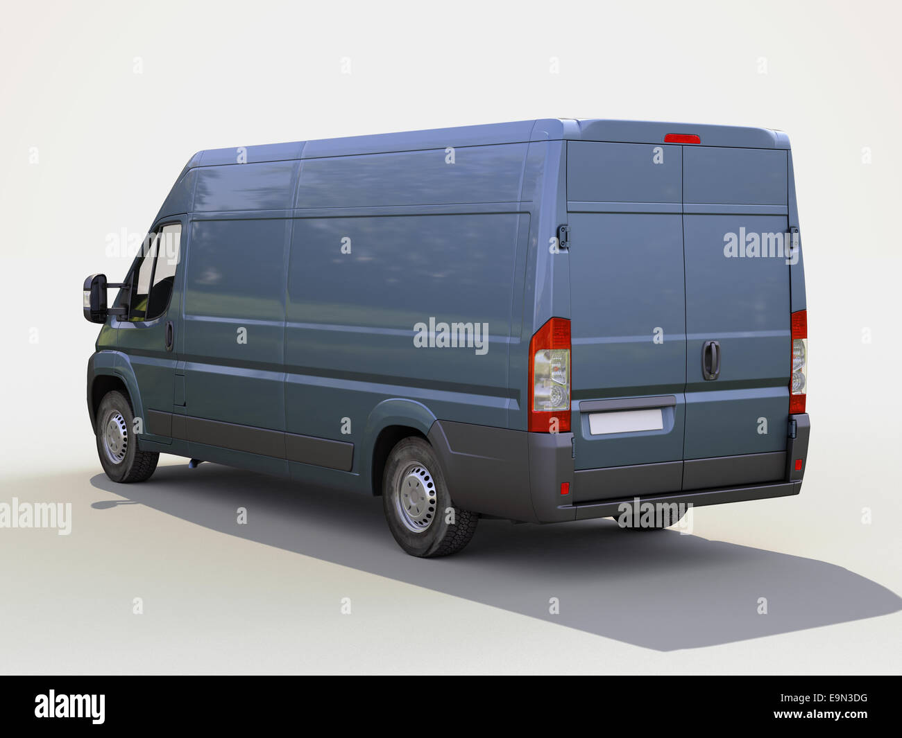 Blue commercial delivery van Stock Photo - Alamy