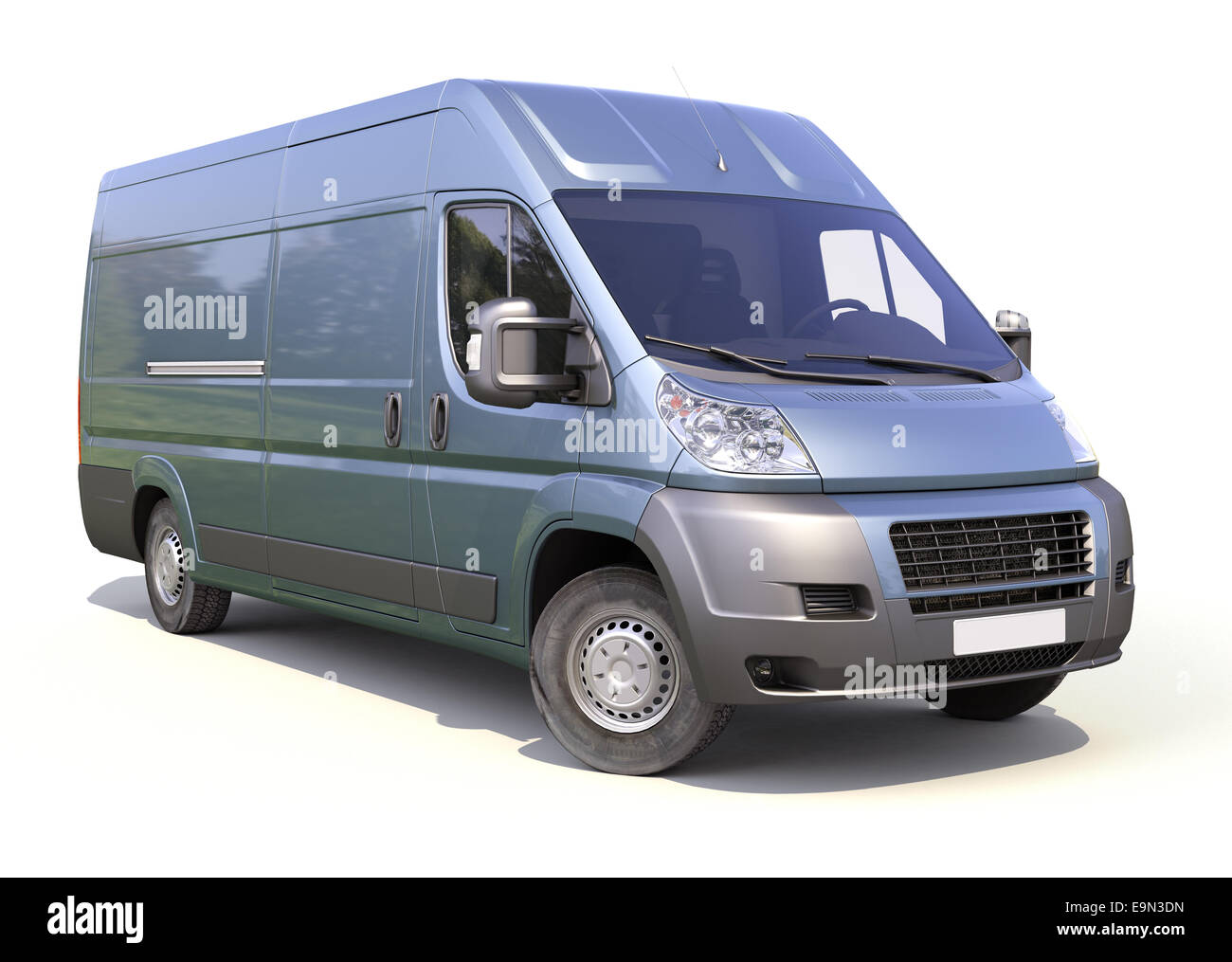 Blue commercial delivery van Stock Photo - Alamy
