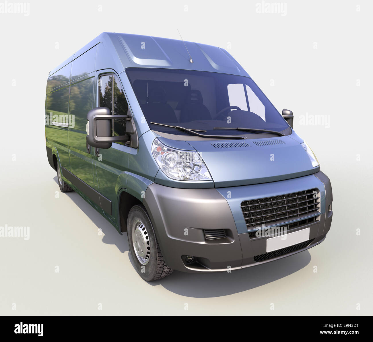 Blue commercial delivery van Stock Photo - Alamy