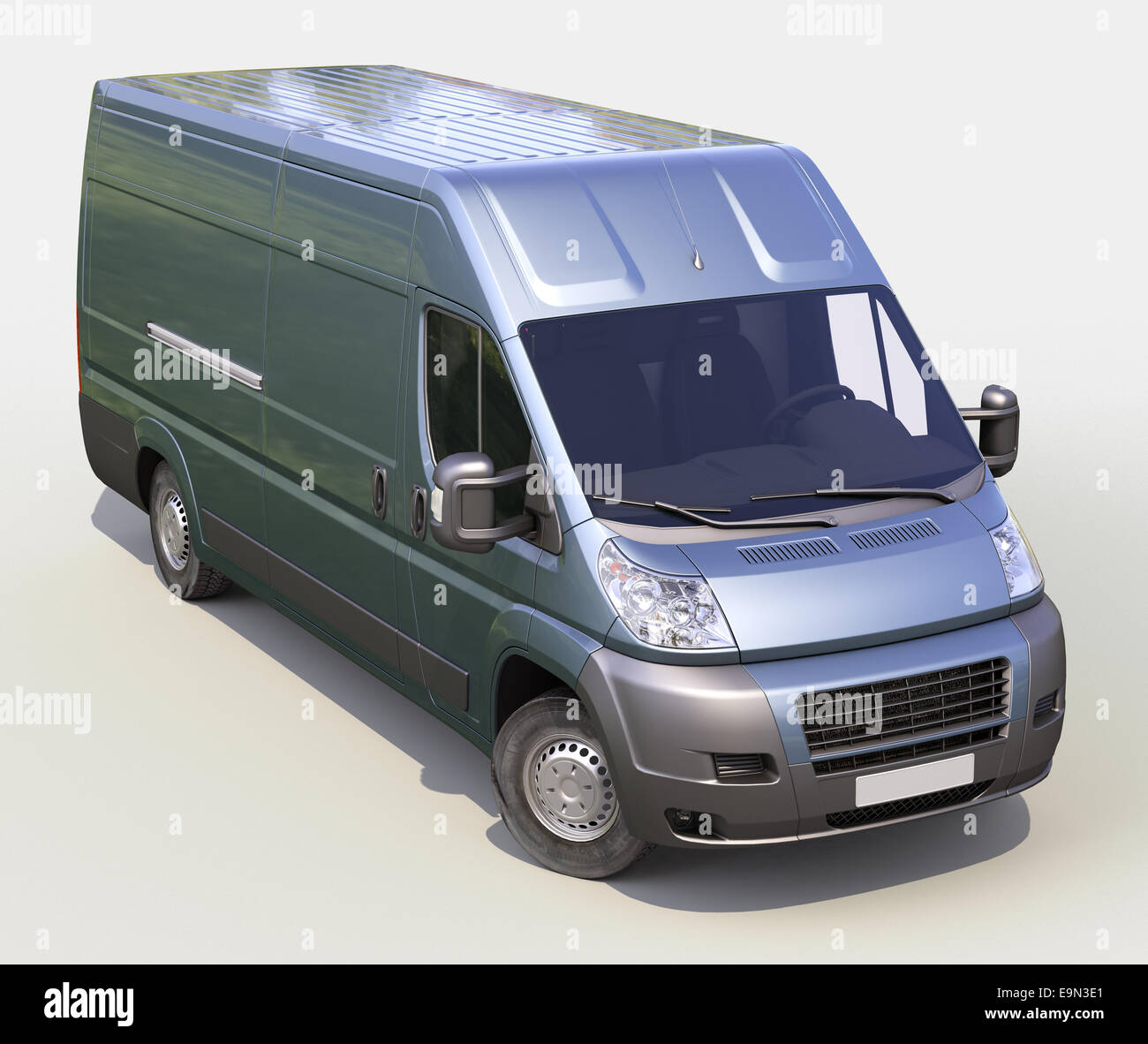 Blue commercial delivery van Stock Photo - Alamy