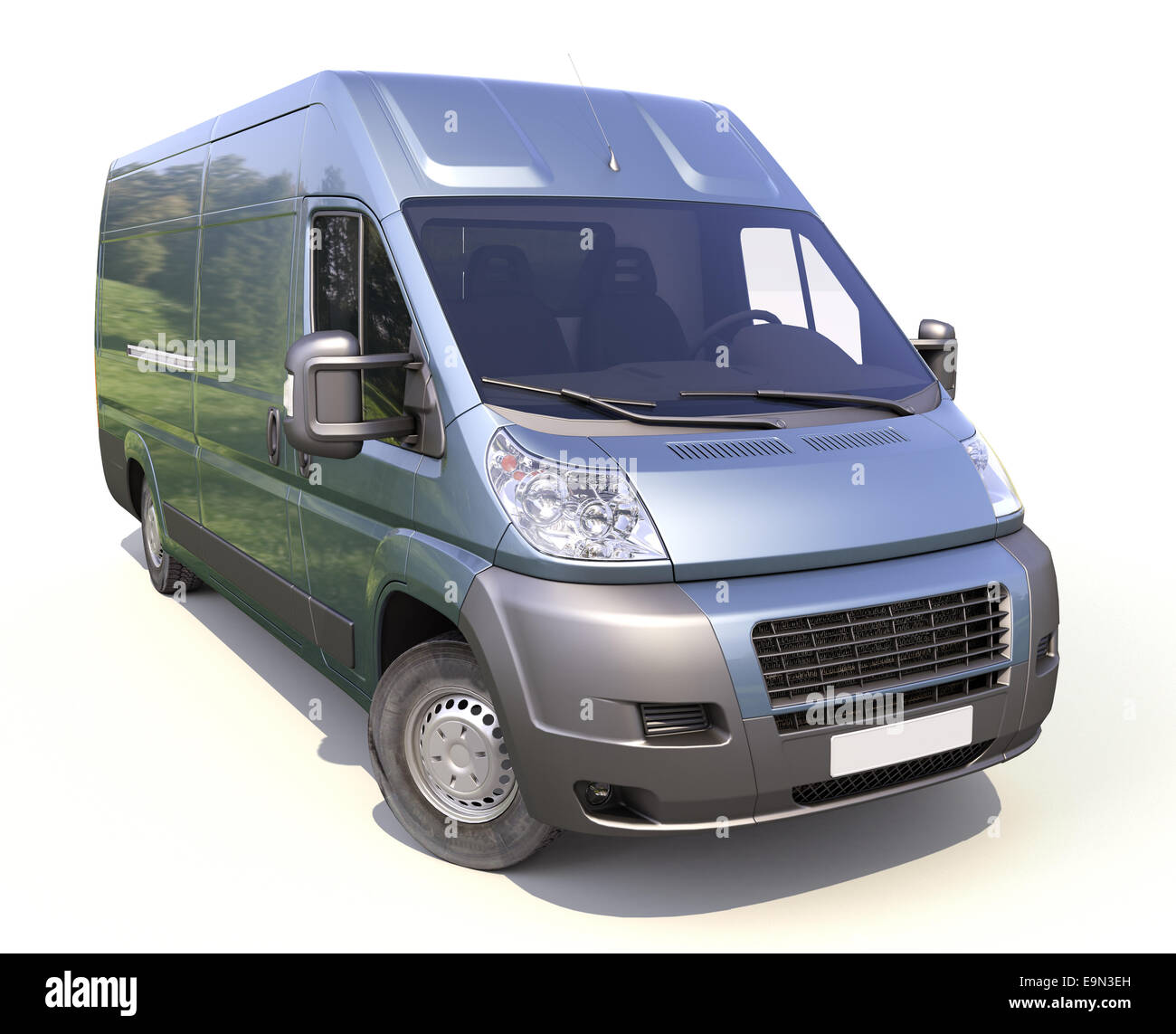 Blue commercial delivery van Stock Photo - Alamy
