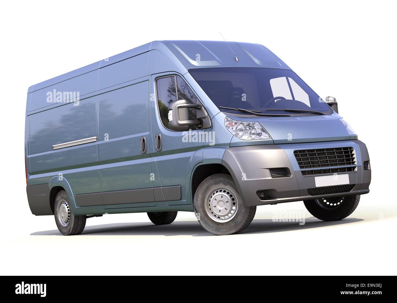 Blue commercial delivery van Stock Photo - Alamy