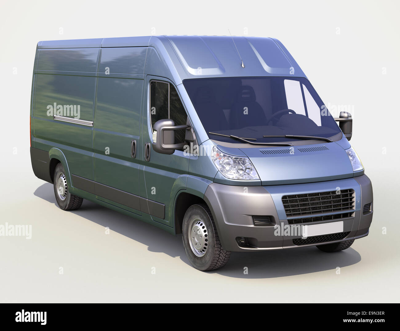 Blue commercial delivery van Stock Photo - Alamy