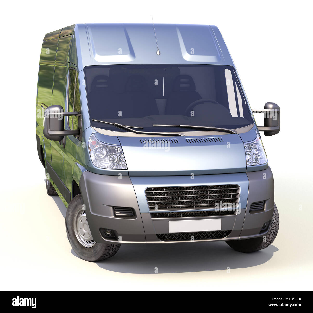 Blue commercial delivery van Stock Photo - Alamy