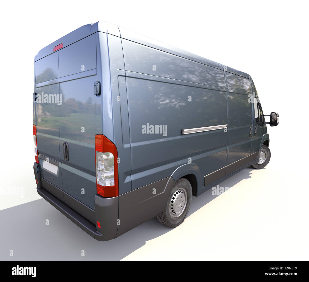 Blue commercial delivery van Stock Photo - Alamy