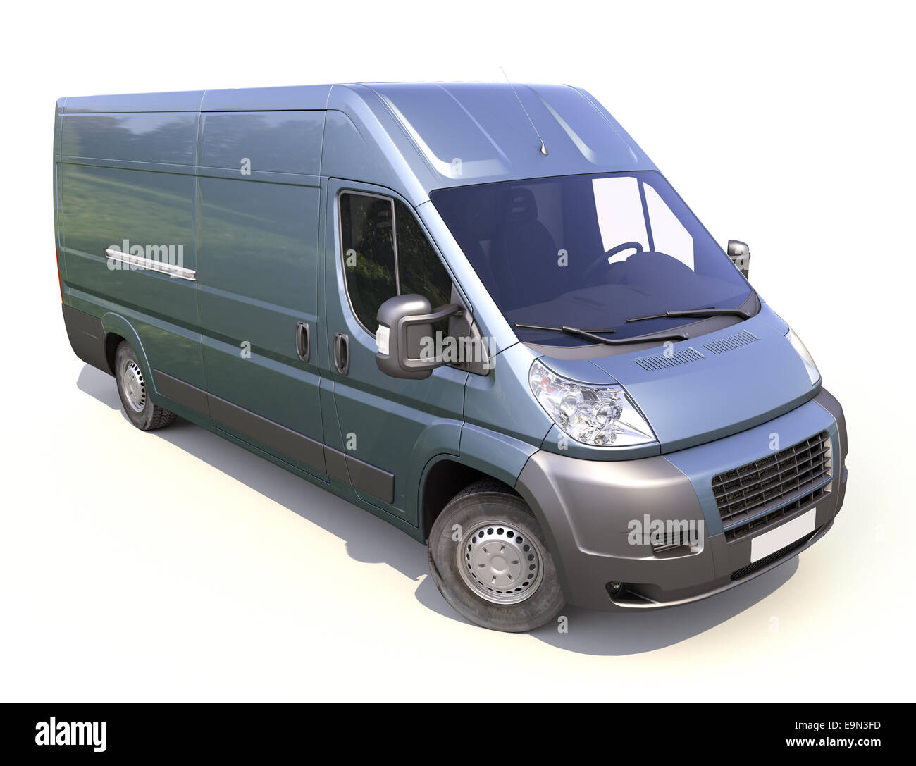 Blue commercial delivery van Stock Photo - Alamy